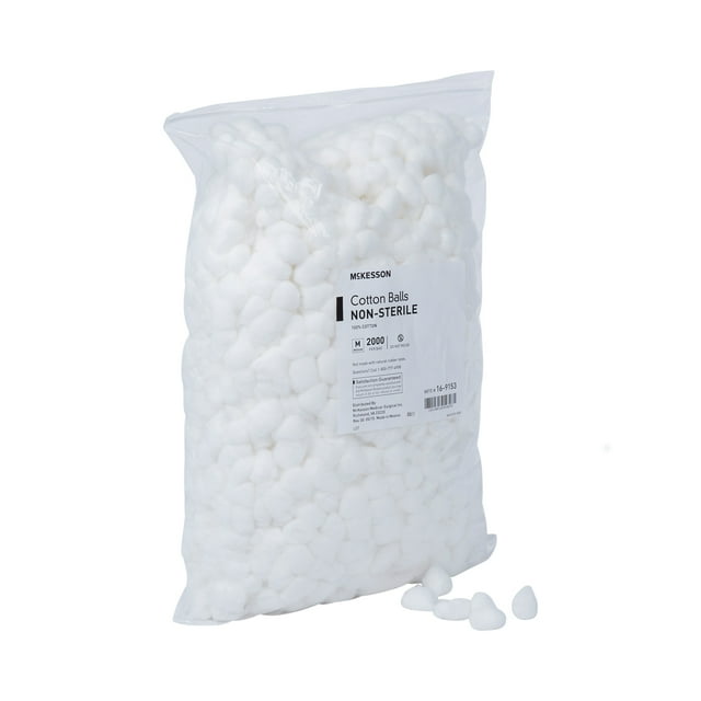 McKesson Medium Cotton Balls, Non-Sterile, Maximum Absorbency, 4000 ...