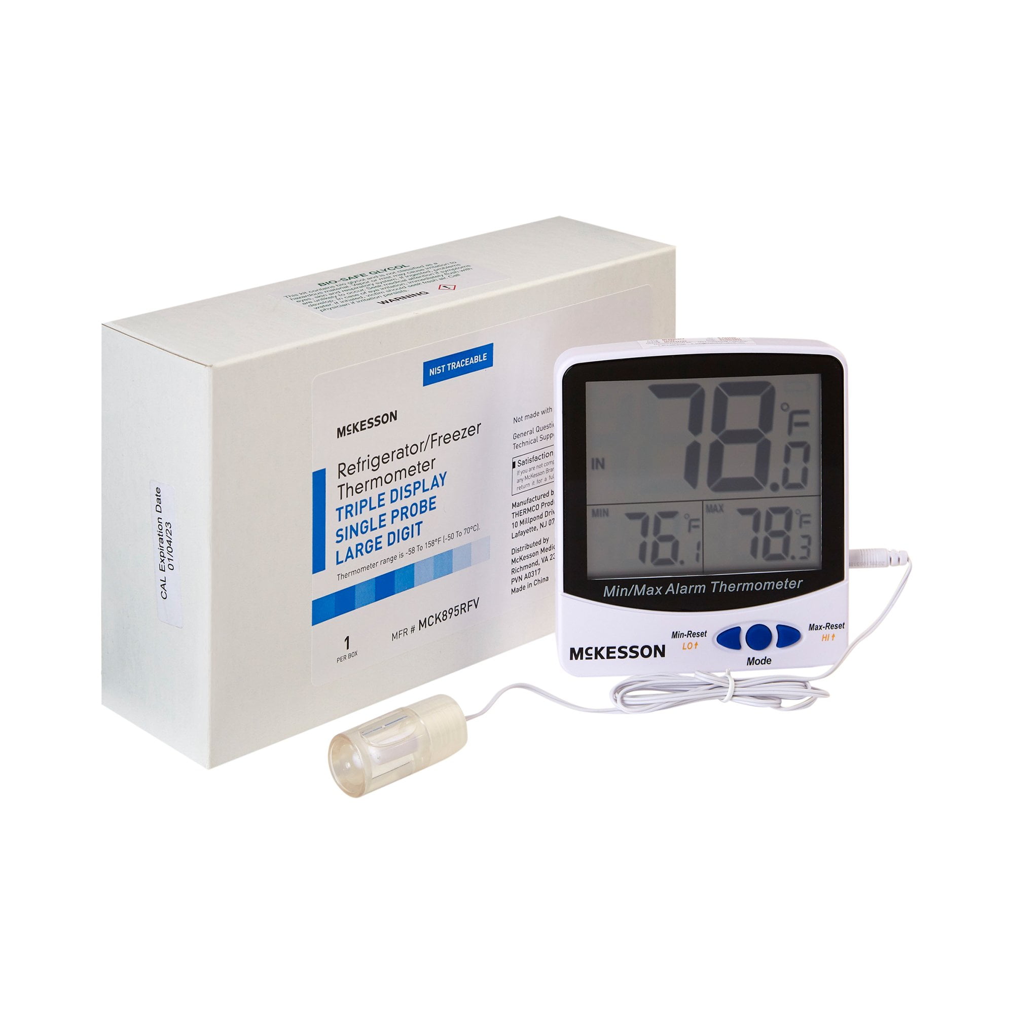 McKesson Digital Thermometer for Refrigerators, Freezers - Glycol ...