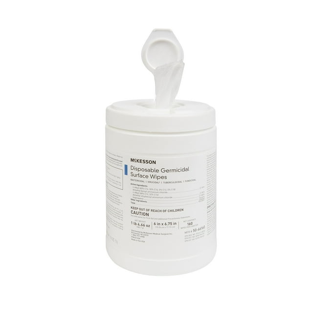 McKesson Disposable Surface Wipes, Pre-Moistened Disinfecting Wipes ...