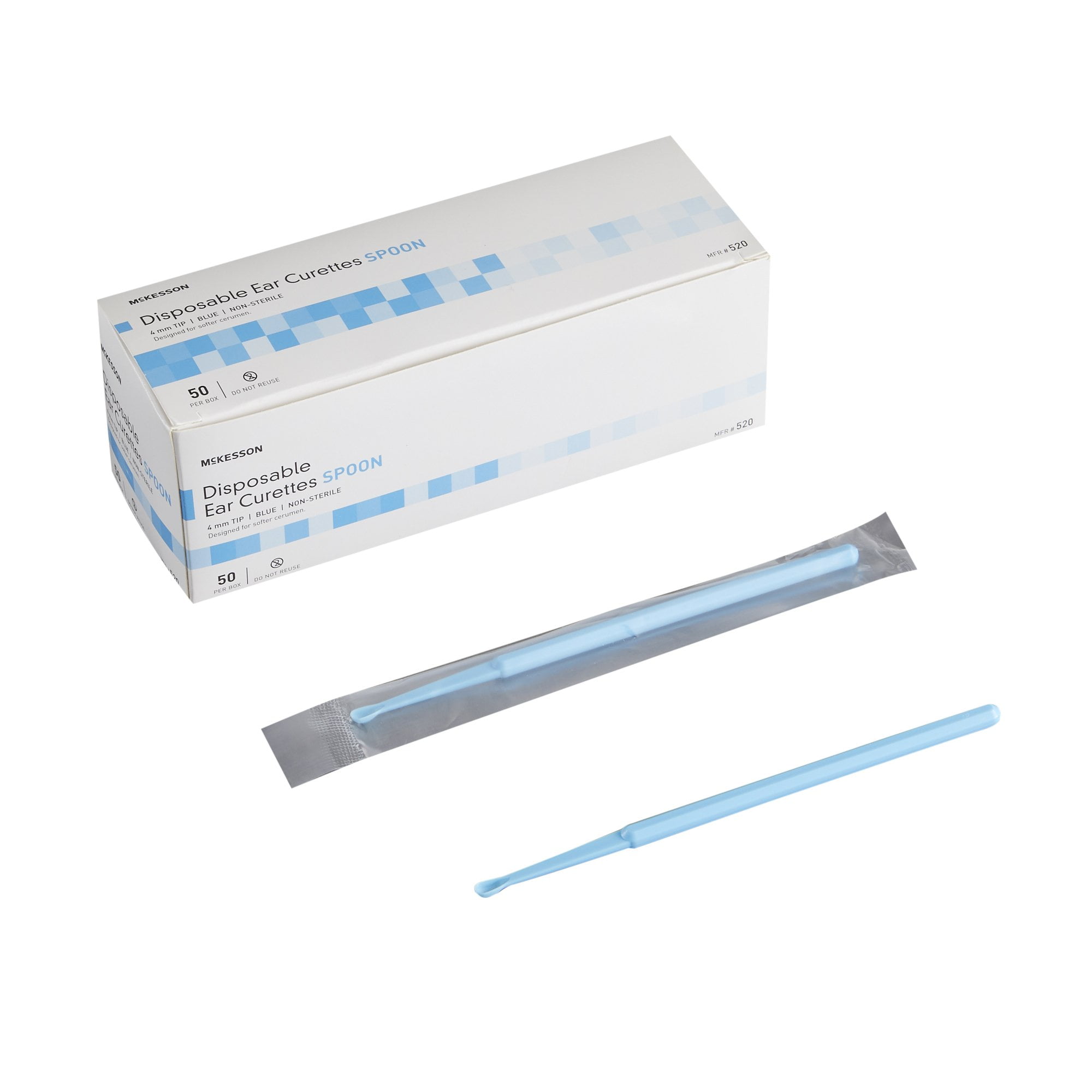 McKesson Earpick Disposable, Single-Ended Handle with Grooves, 4 mm Tip ...