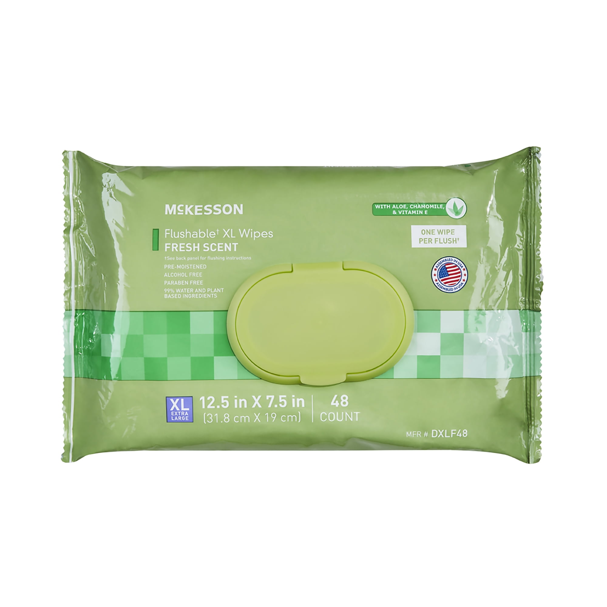 McKesson Flushable* Wet Wipes XL - Aloe & Vitamin E Formula, Gentle on ...