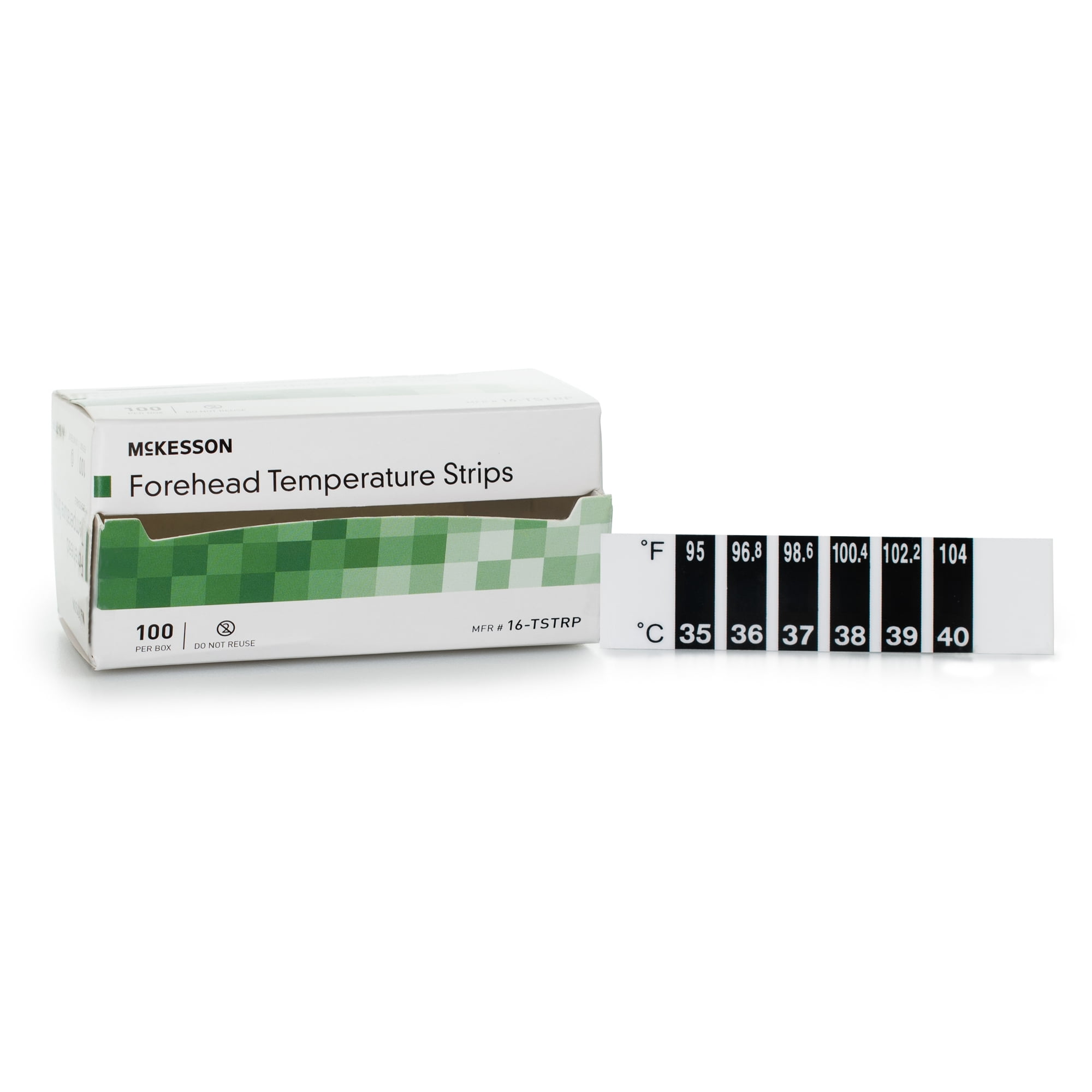 McKesson Forehead Temperature Strips, Single-Use - Line indicator ...