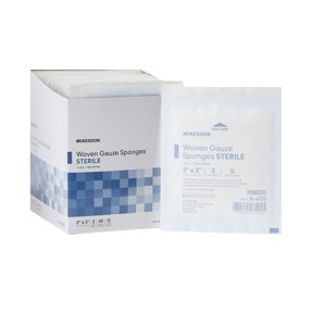 McKesson Sterile Cotton Wound Dressings 2x2 Inch, 8-Ply Gauze Sponges ...