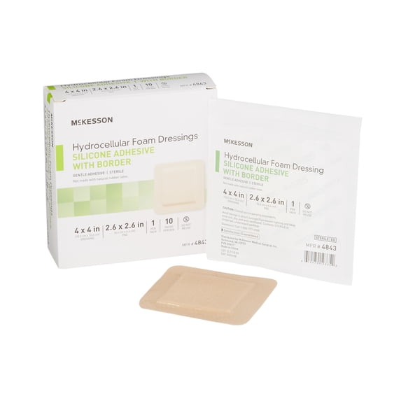 McKesson Hydrocellular Foam Dressing, Wound Care Silicone Adhesive ...