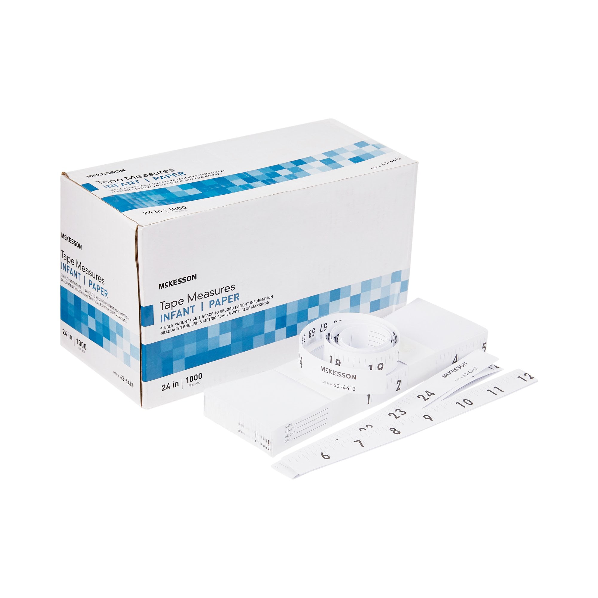 McKesson Infant Tape Measures, Paper - English and Metric Scales, 24 in ...