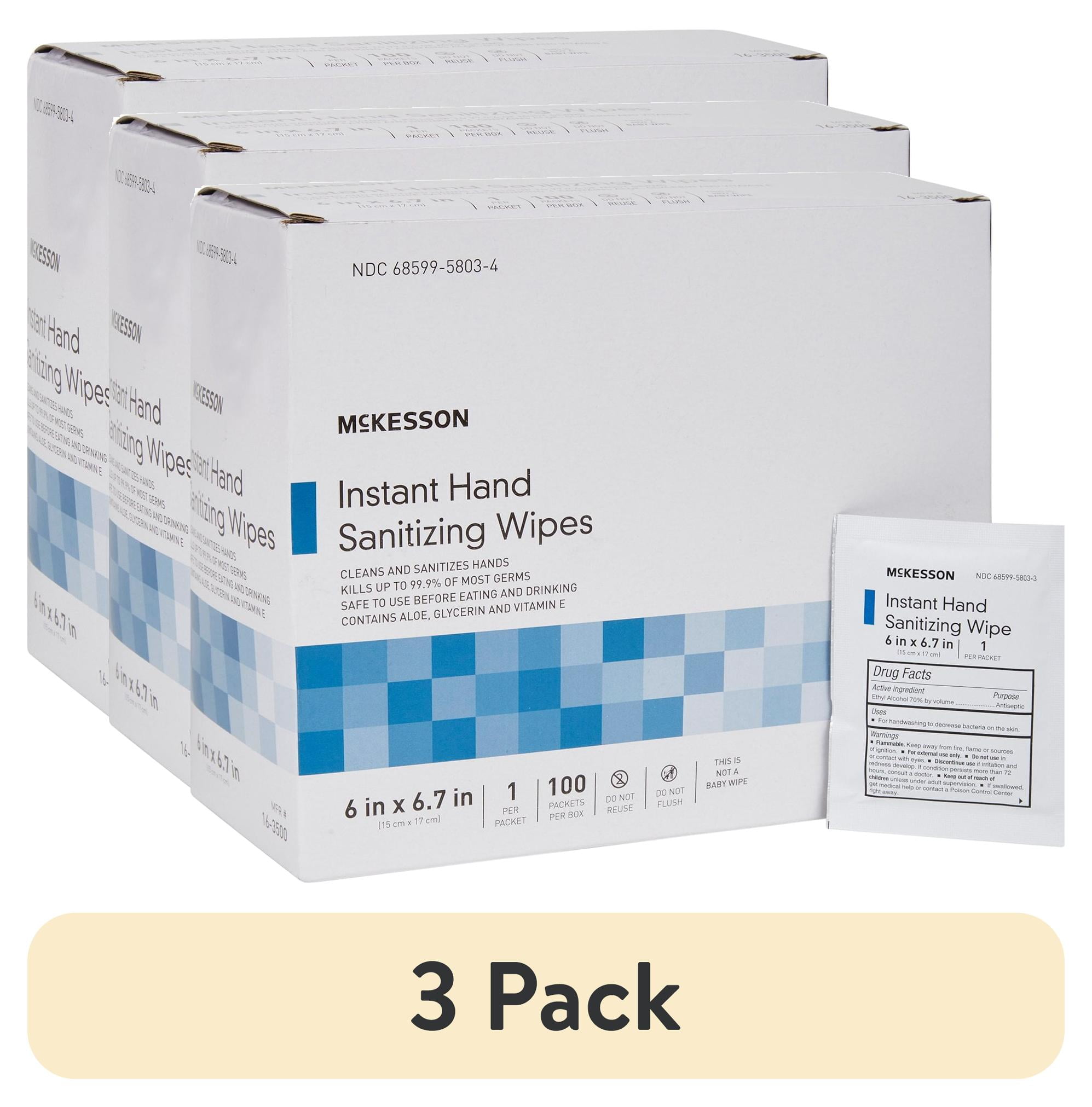(3 pack) McKesson Instant Hand Sanitizing Wipes, 70% Strength ...