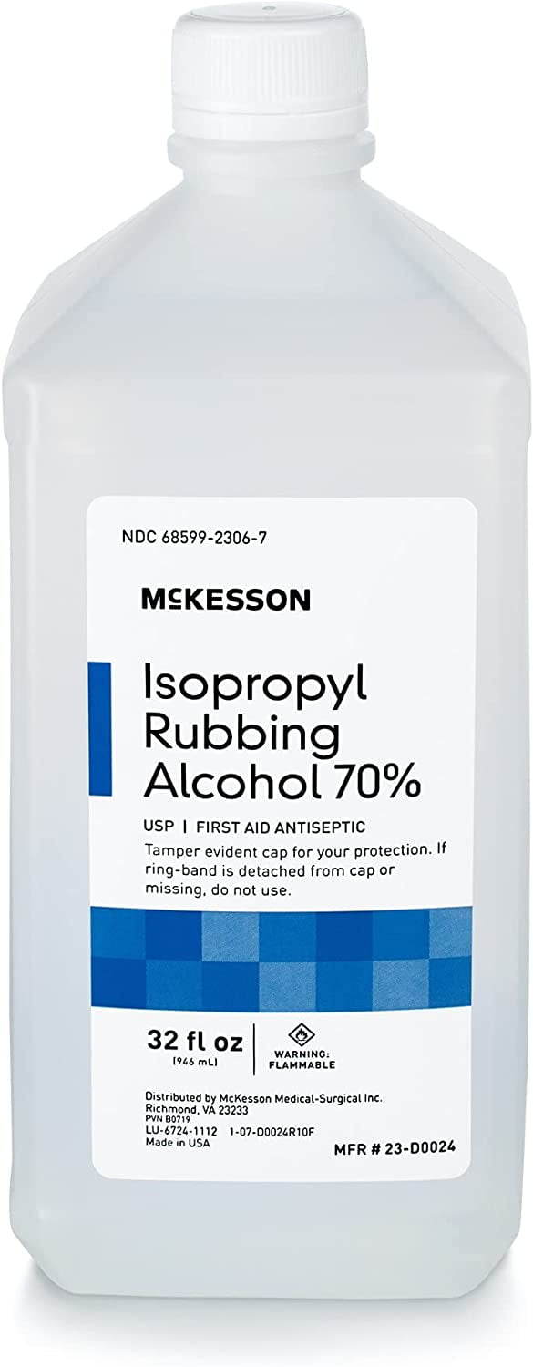 McKesson Isopropyl Rubbing Alcohol 70% USP First Aid Antiseptic, 32 oz ...