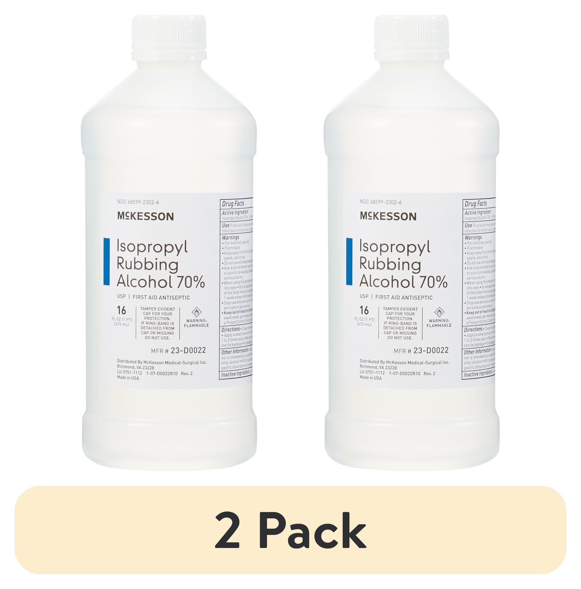 (2 pack) McKesson Isopropyl Rubbing Alcohol - First Aid Antiseptic, 16 ...
