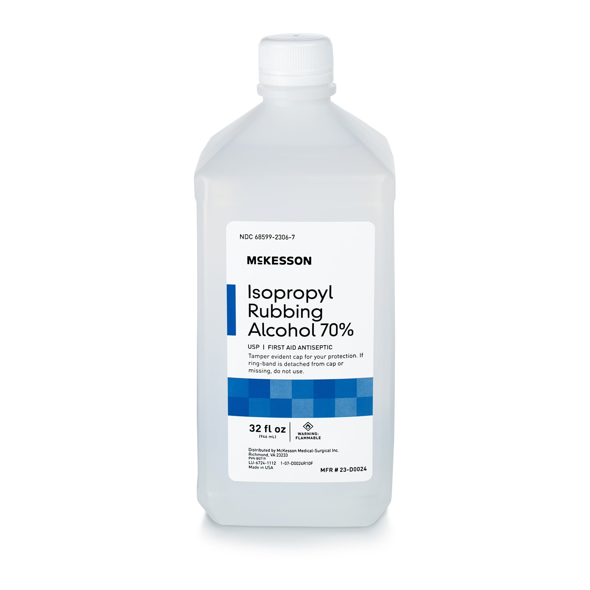 McKesson 70% Strength Isopropyl Rubbing Alcohol, 32 oz Large Bottle ...