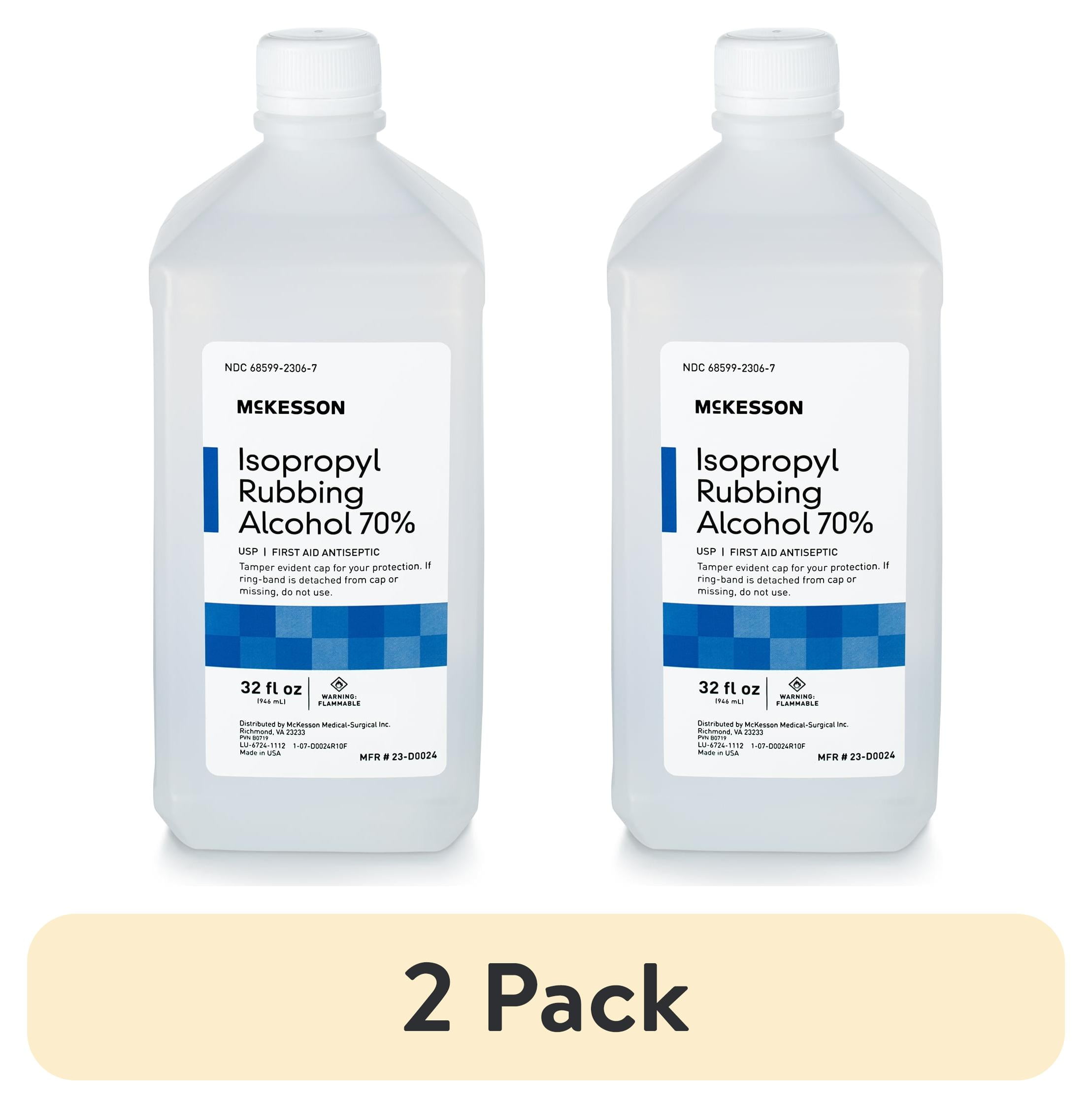 (2 pack) McKesson Isopropyl Rubbing Alcohol - First Aid Antiseptic, 32 ...
