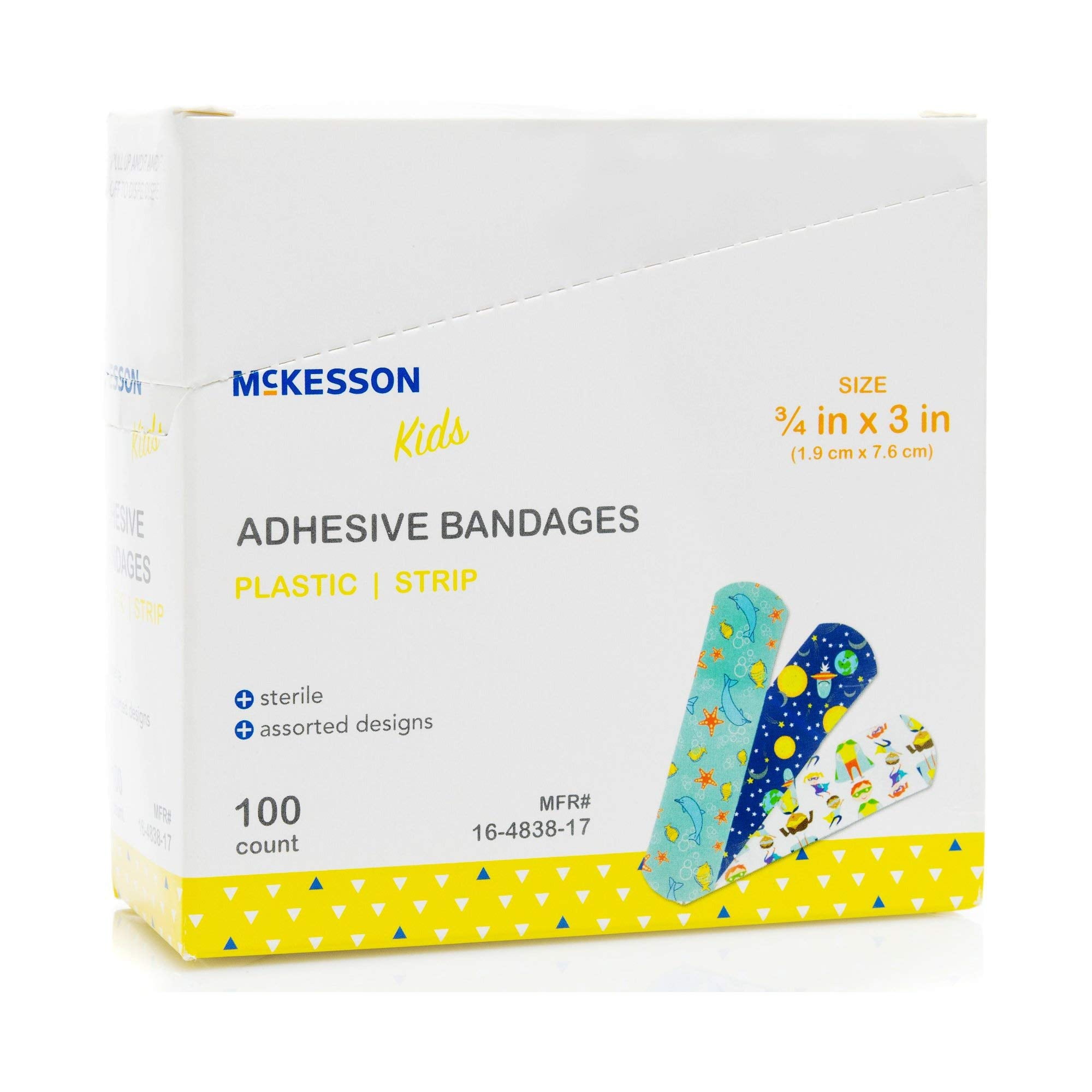 McKesson Kids Adhesive Bandages, Sterile, Plastic Strip, Assorted ...