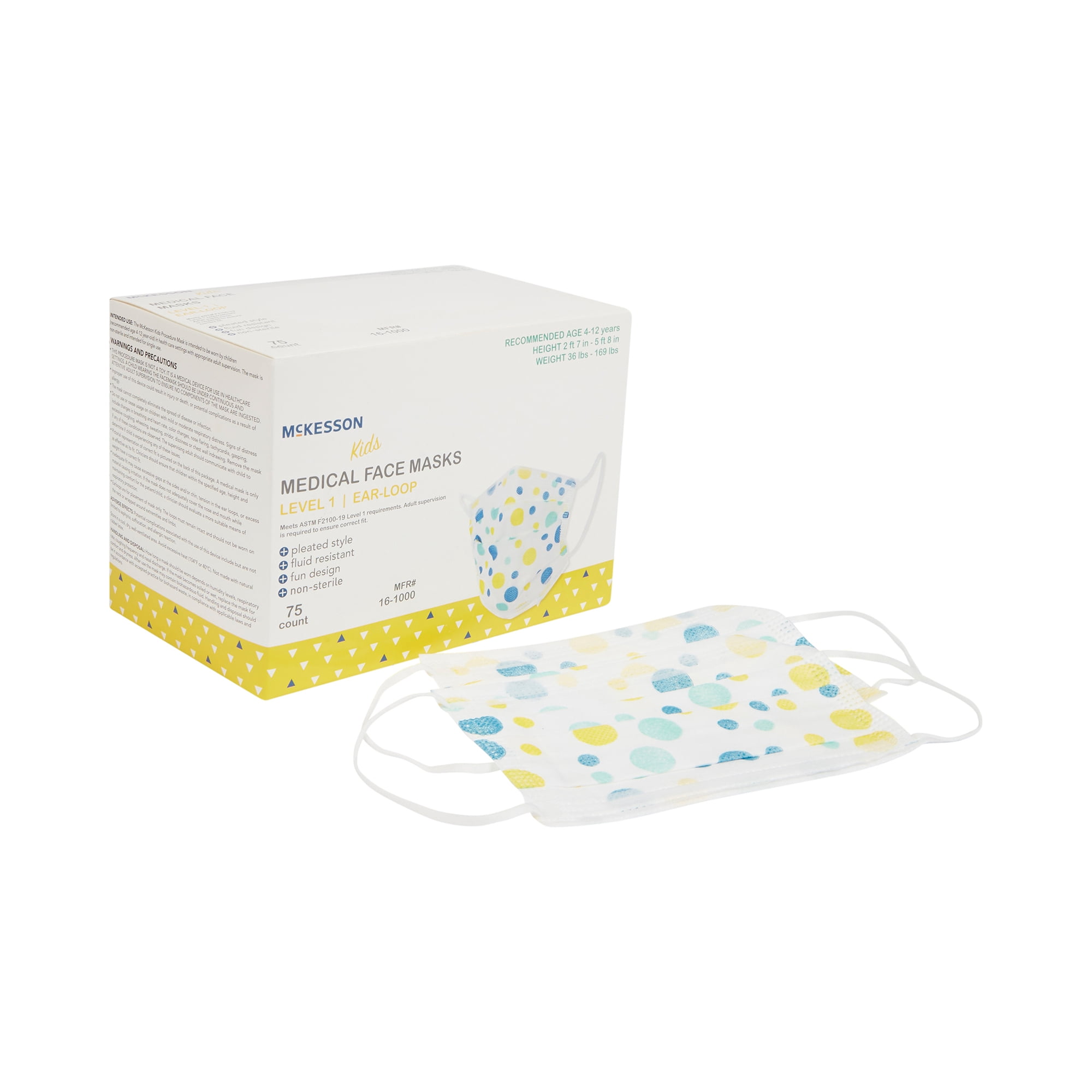 McKesson Kids Medical Face Mask for Boys and Girls - Disposable, Non ...