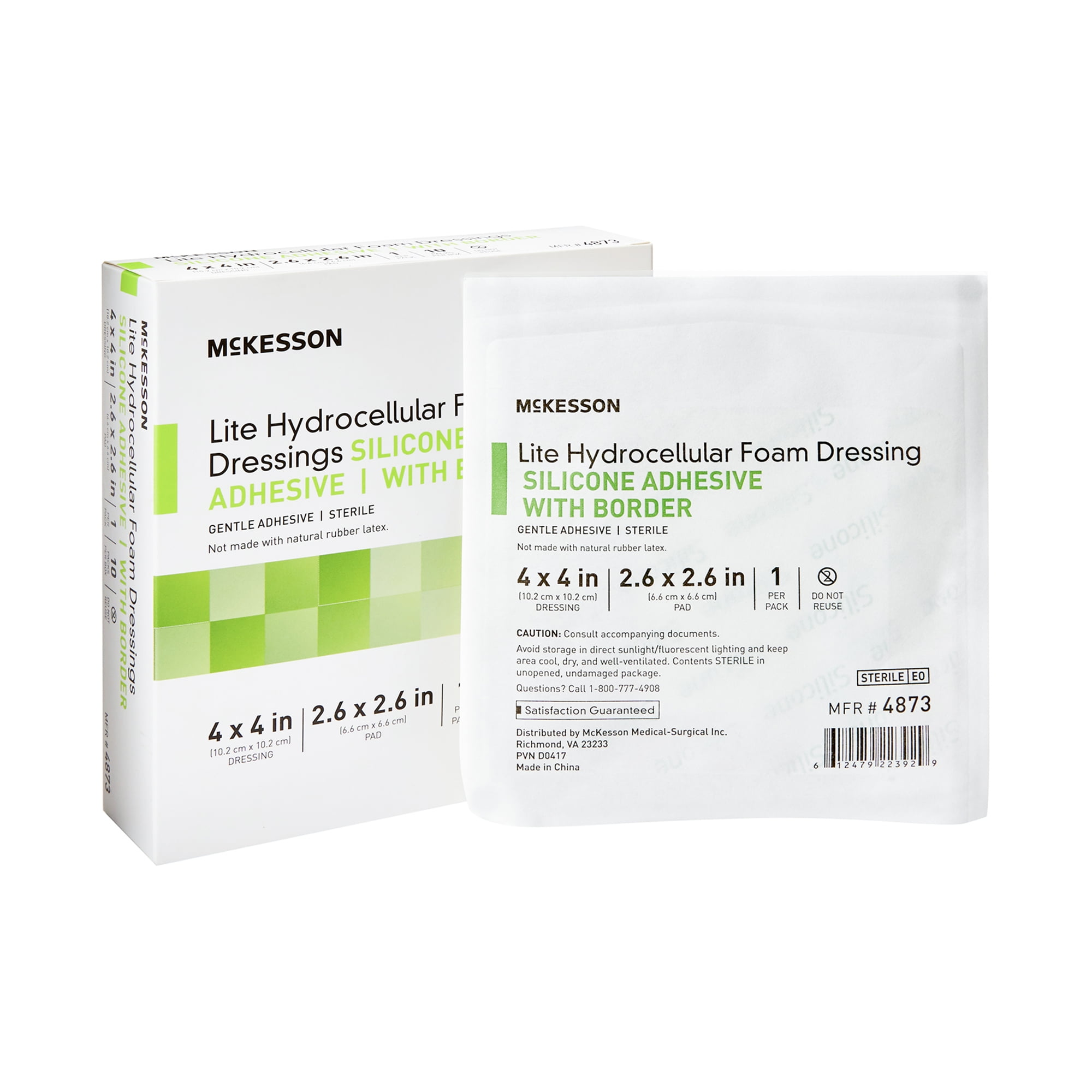 McKesson Lite Hydrocellular Foam Dressing, Adhesive Wound Bandage, 4 in ...