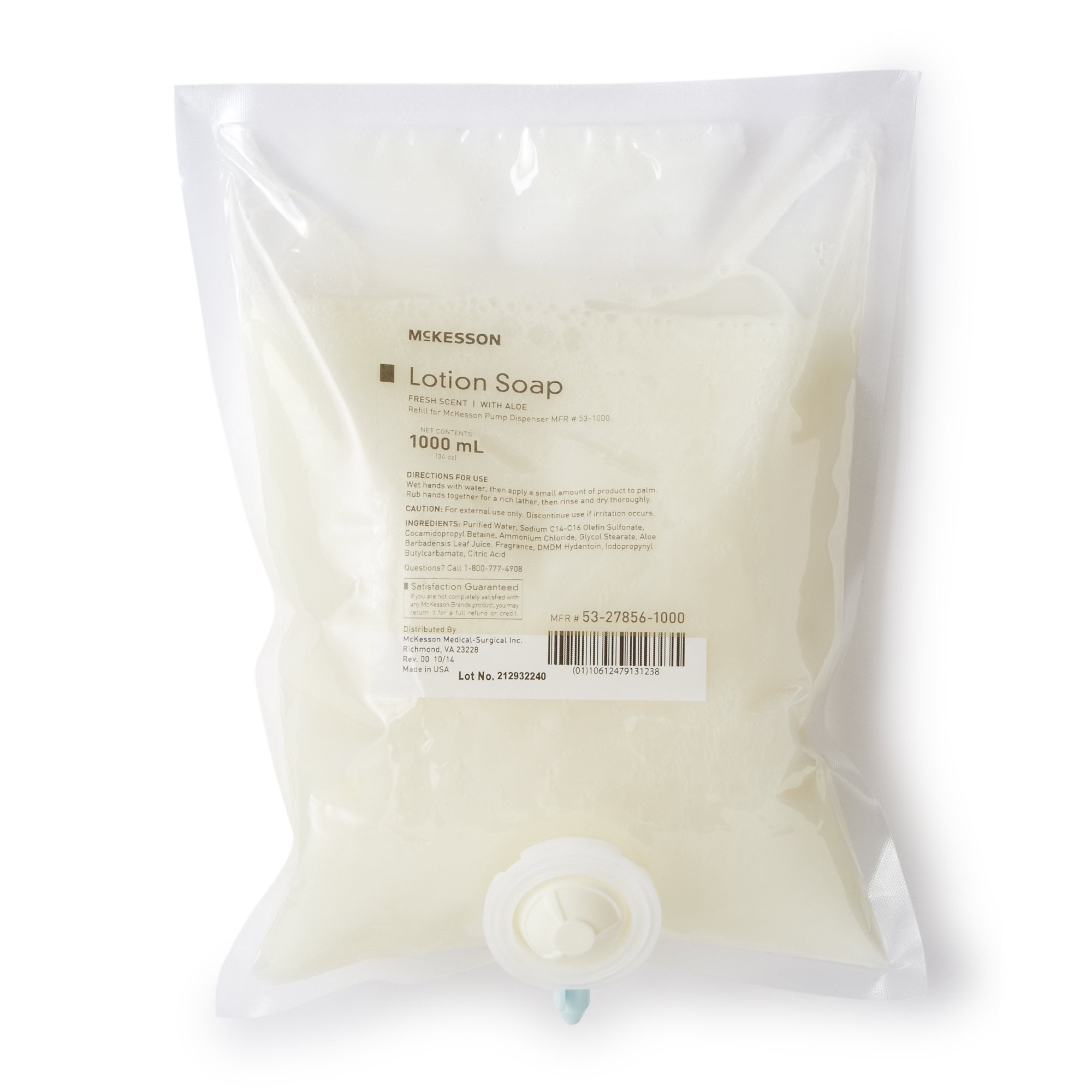 McKesson Hand Liquid Wash, Lotion Soap Pump Refill Bag, Fresh Scent, 10 ...