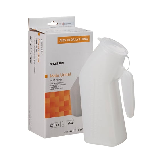 McKesson Male Urinal with Cover, 1 Count - Walmart.com