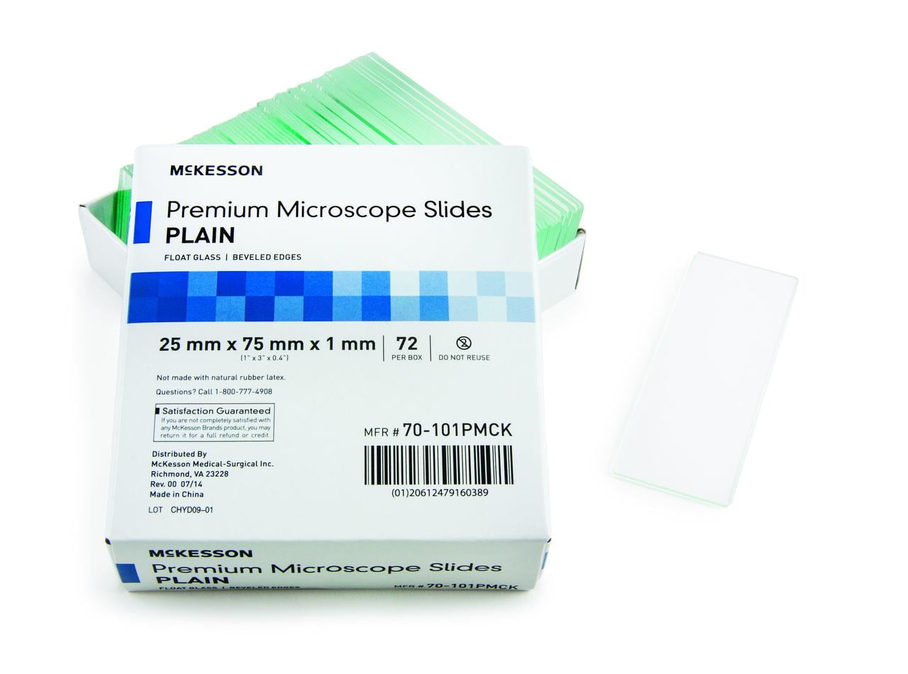 McKesson Microscope Slide 25 X 75 X 1 mm Plain, McKesson Brand, 70 ...