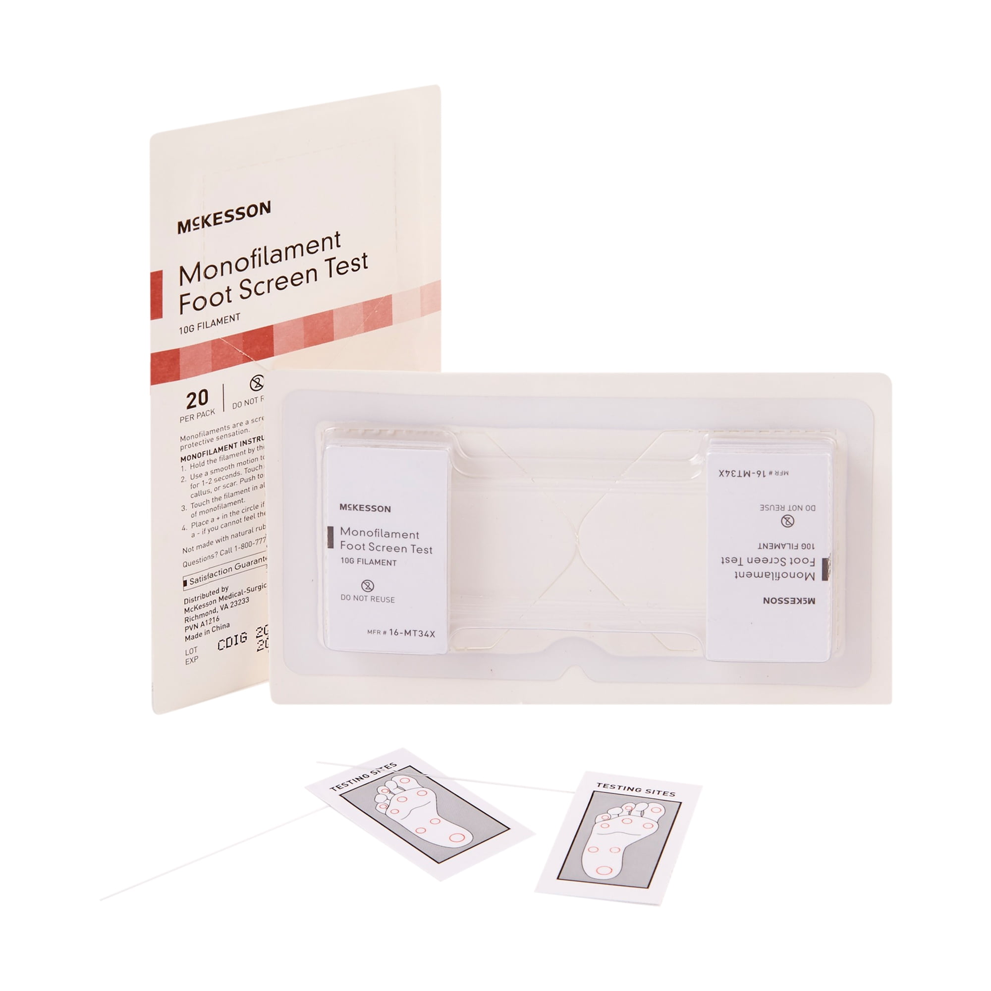 McKesson Monofilament Foot Screen Test for Diabetic Foot Ulcers, 480 Ct ...