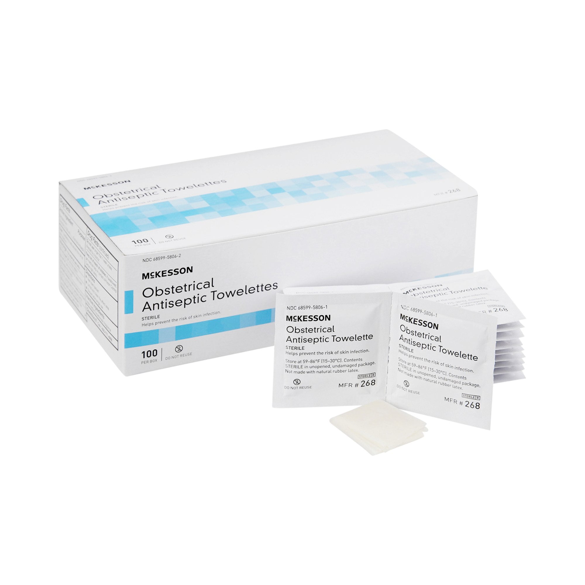 McKesson Obstetrical Antiseptic Towelettes Wipes, Sterile, Individual ...