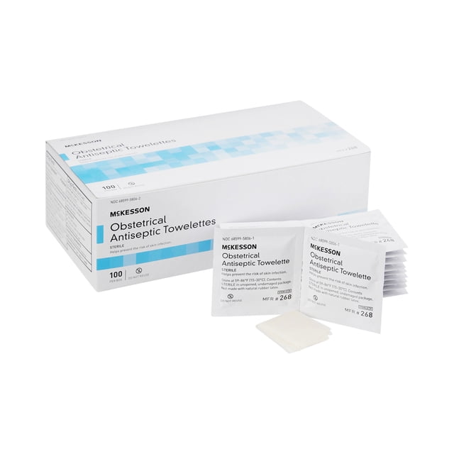 McKesson Obstetrical Antiseptic Towelettes Wipes, Sterile, Individual ...