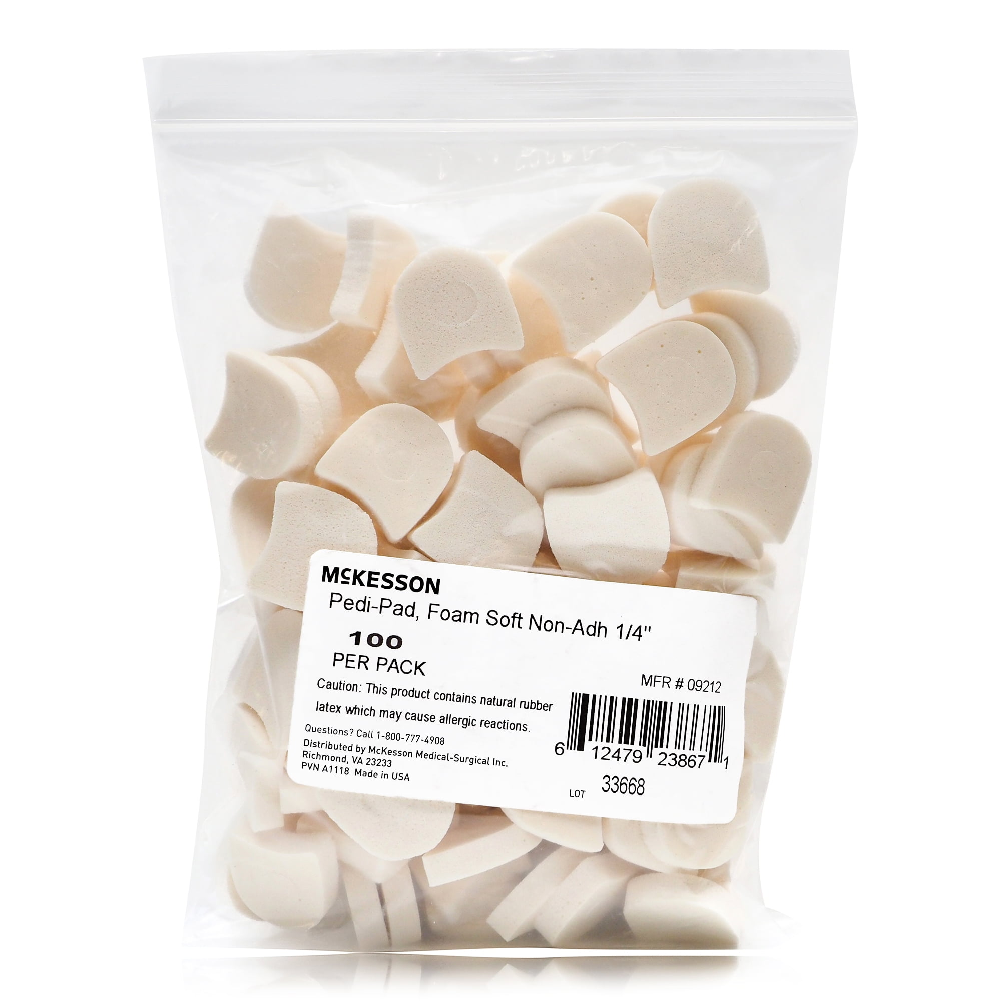 McKesson Pedi-Pad Toe Cushion Corn Pads - Non-Adhesive, Soft Foam ...