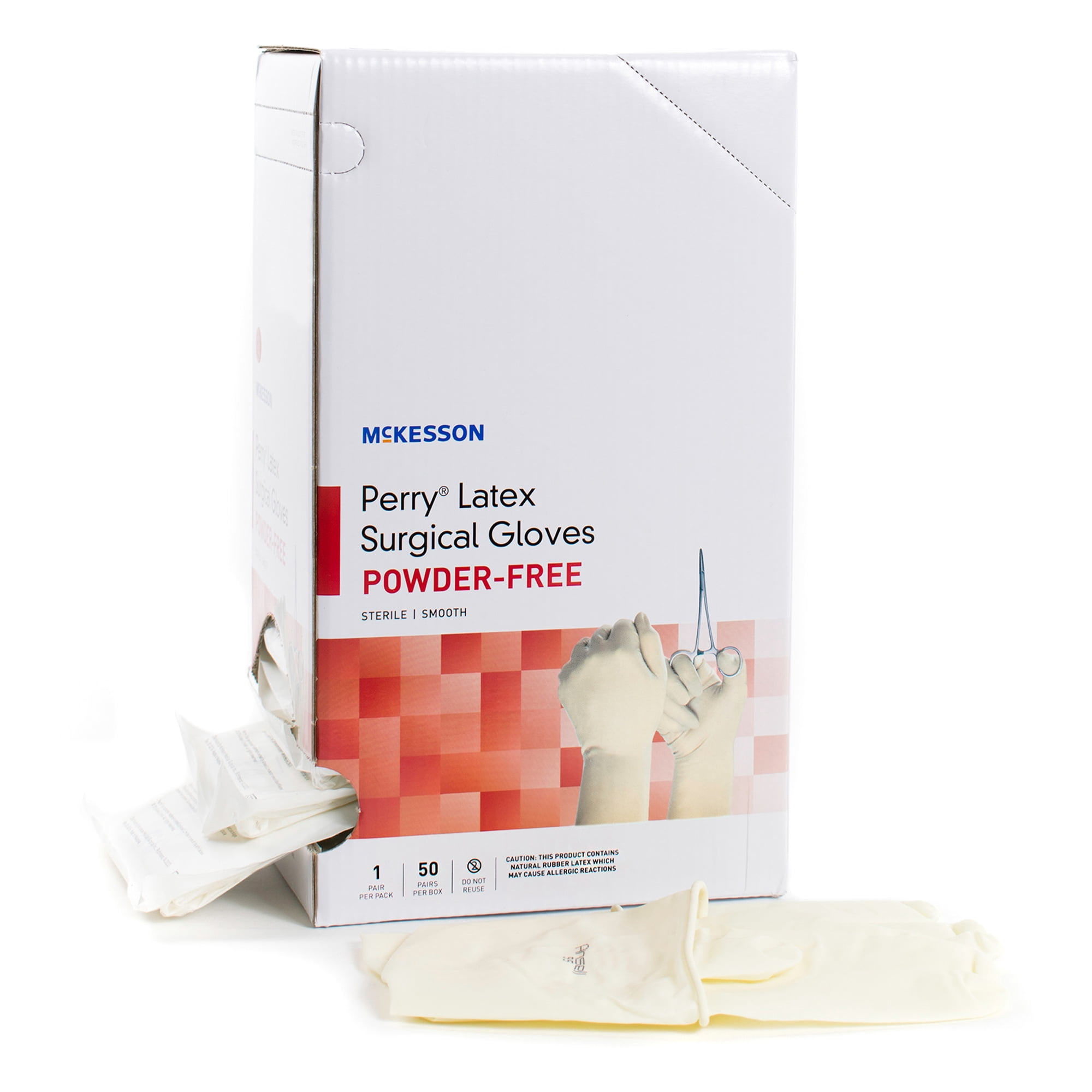 McKesson Perry Latex Surgical Gloves, Latex, Sterile - Cream, Size 7.5 ...