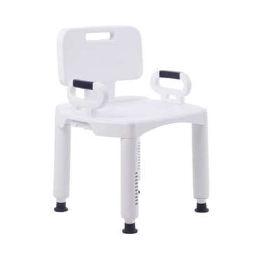 Equate Durable Transfer Bench with Back Rest, Shower Bench, Black ...