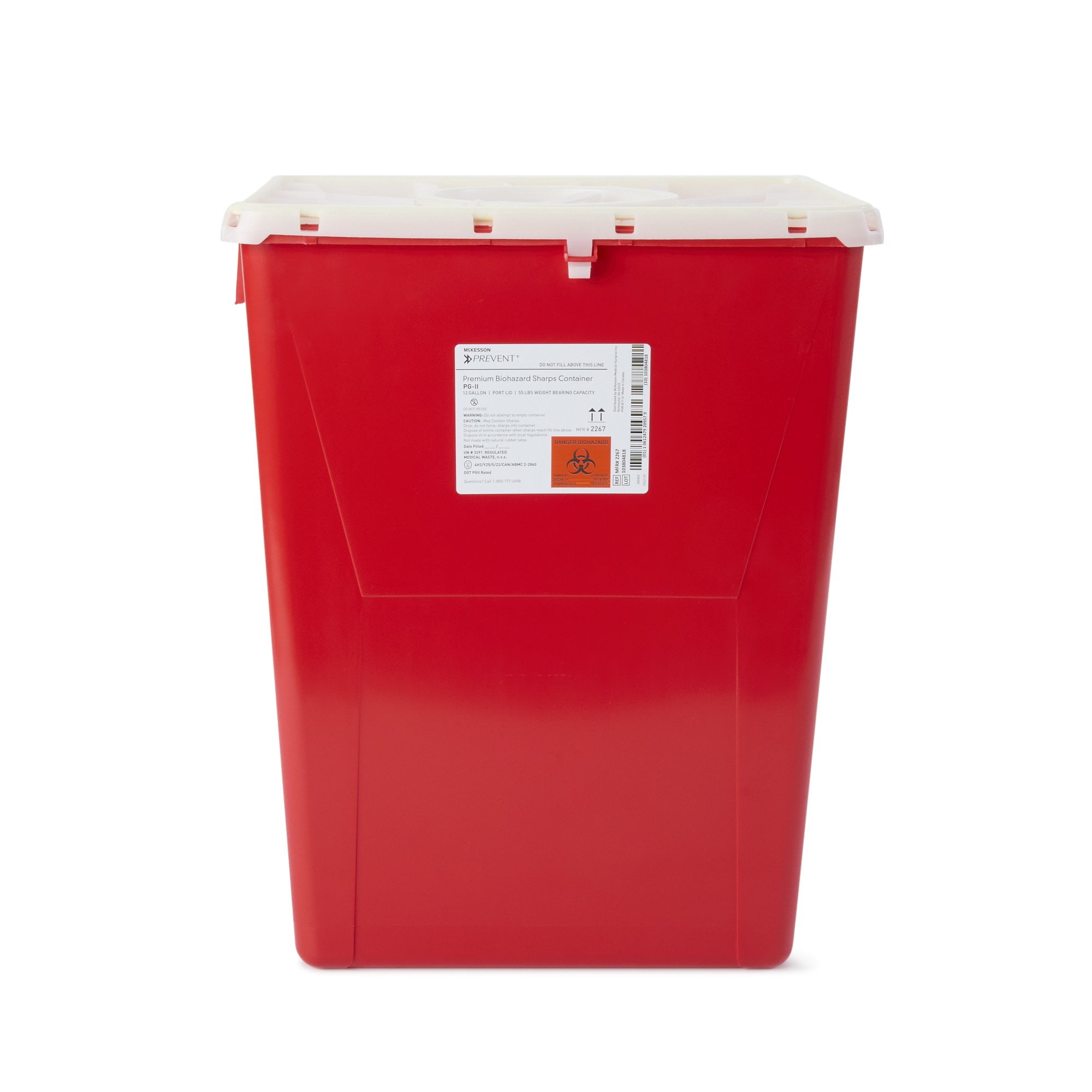 McKesson Prevent Biohazard Sharps Container, Premium - PG-II, Plastic ...