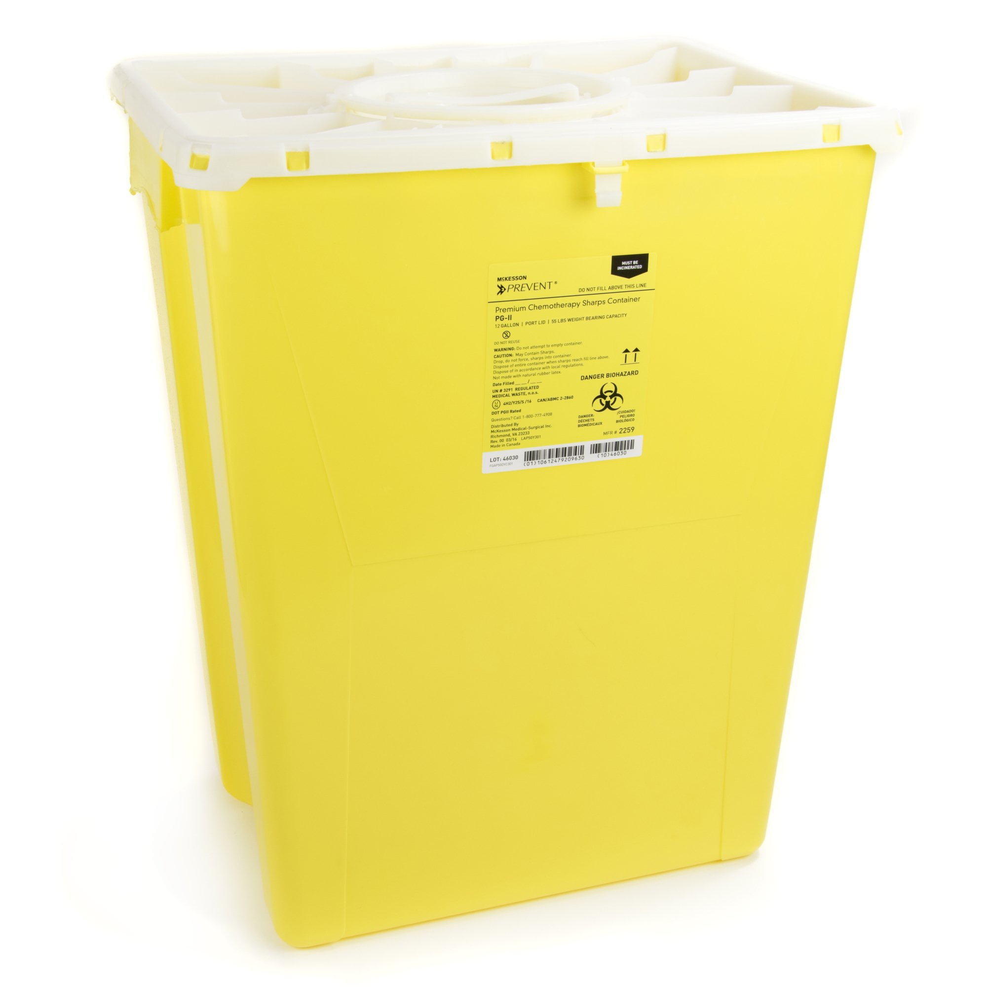 McKesson Prevent Chemotherapy Waste Container 12 gal. Vertical Entry ...