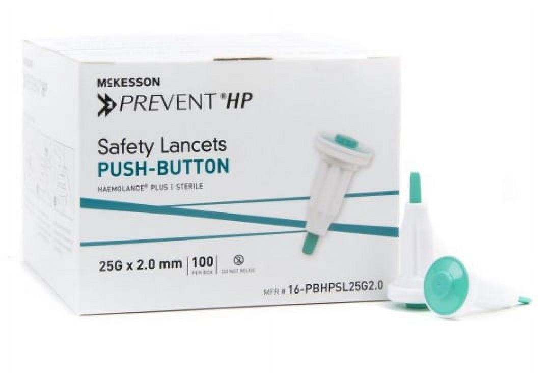 McKesson Prevent Safety Lancet Fixed Depth Lancet Needle 2.0 mm Depth ...