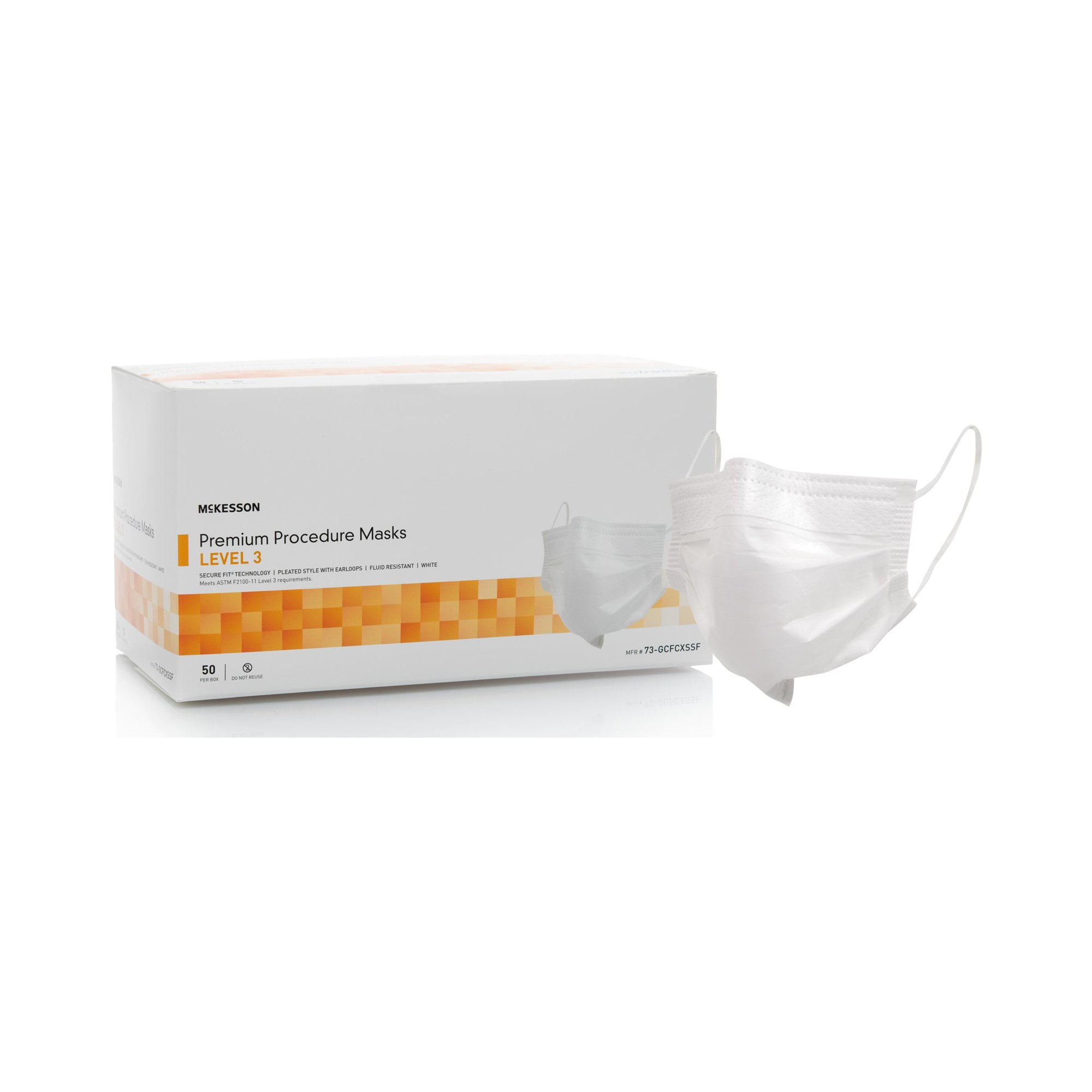 McKesson Procedure Mask Pleated 50 per Box 73-GCFCXSSF - Walmart.com