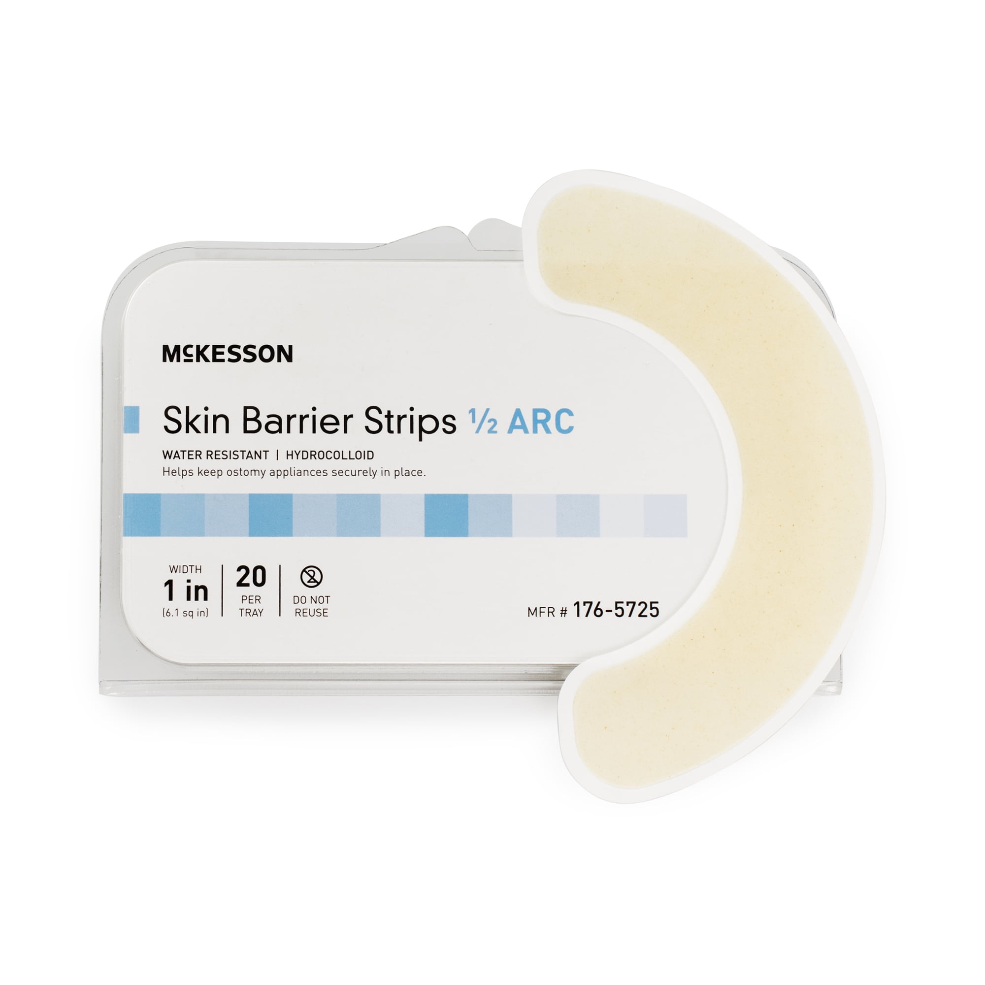 McKesson Skin Barrier Strips for Ostomy, Moldable - Pre-Cut, 1/2 in Arc ...