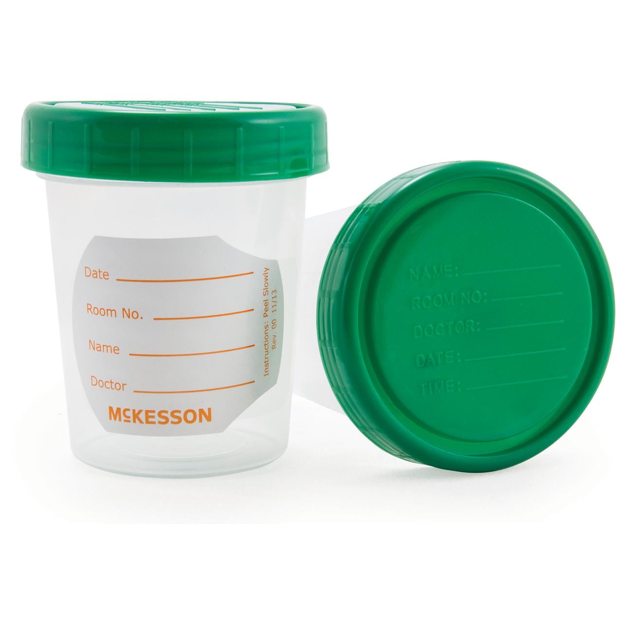 McKesson Specimen Containers - Clear, Leak-Resistant Lid, 120 mL/4 oz ...
