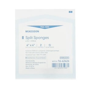 McKesson Sterile Cotton Wound Dressings 2x2 Inch, 8-Ply Gauze Sponges ...