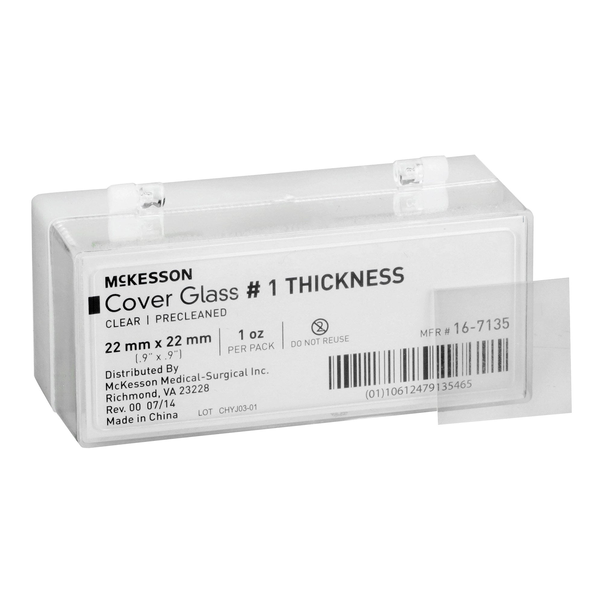 McKesson Square Microscope Cover Glass, #1 Thickness, Clear, 22 x 22 mm ...