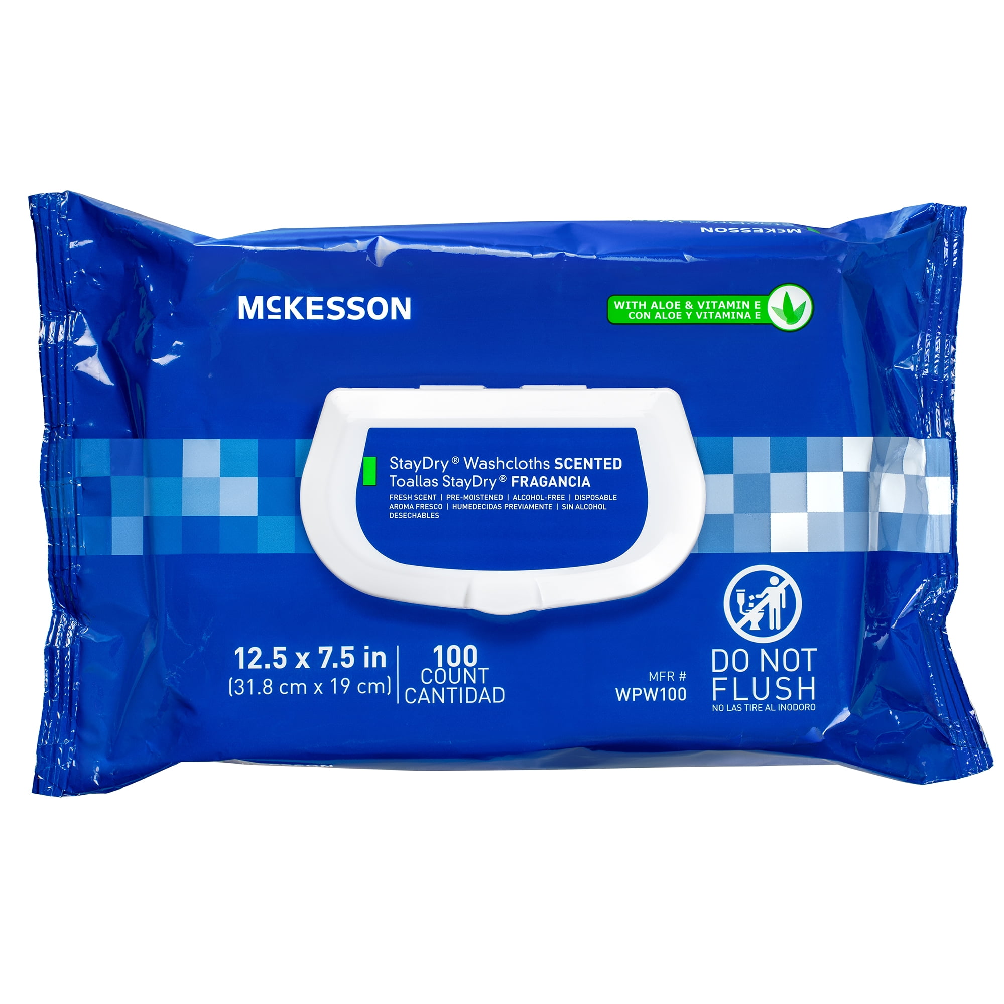 McKesson StayDry Incontinence Personal Disposable Body Wipes, 7.5x12.5 ...