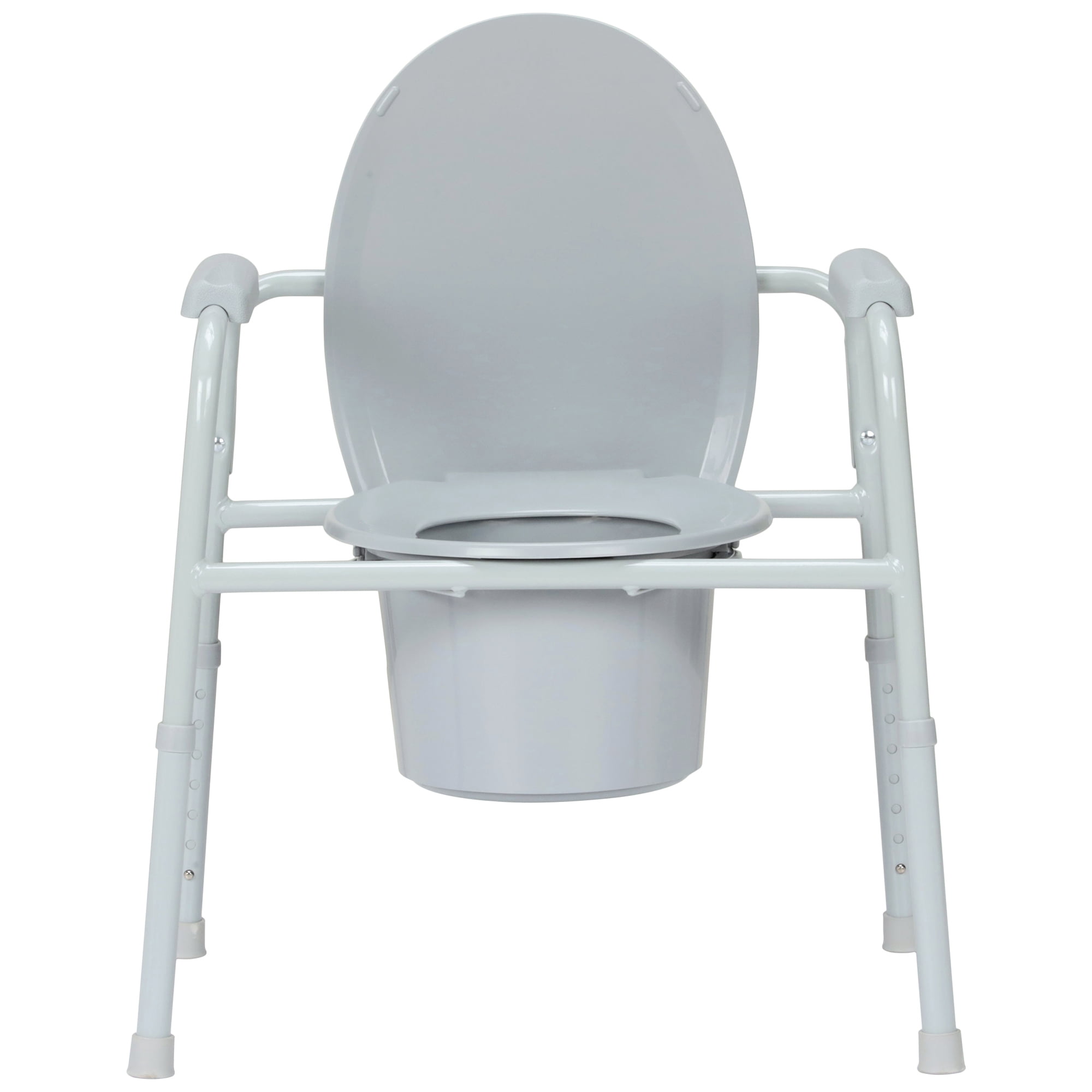 McKesson Steel Bathroom Commode Chair with Fixed Arms, 350-lb Weight ...