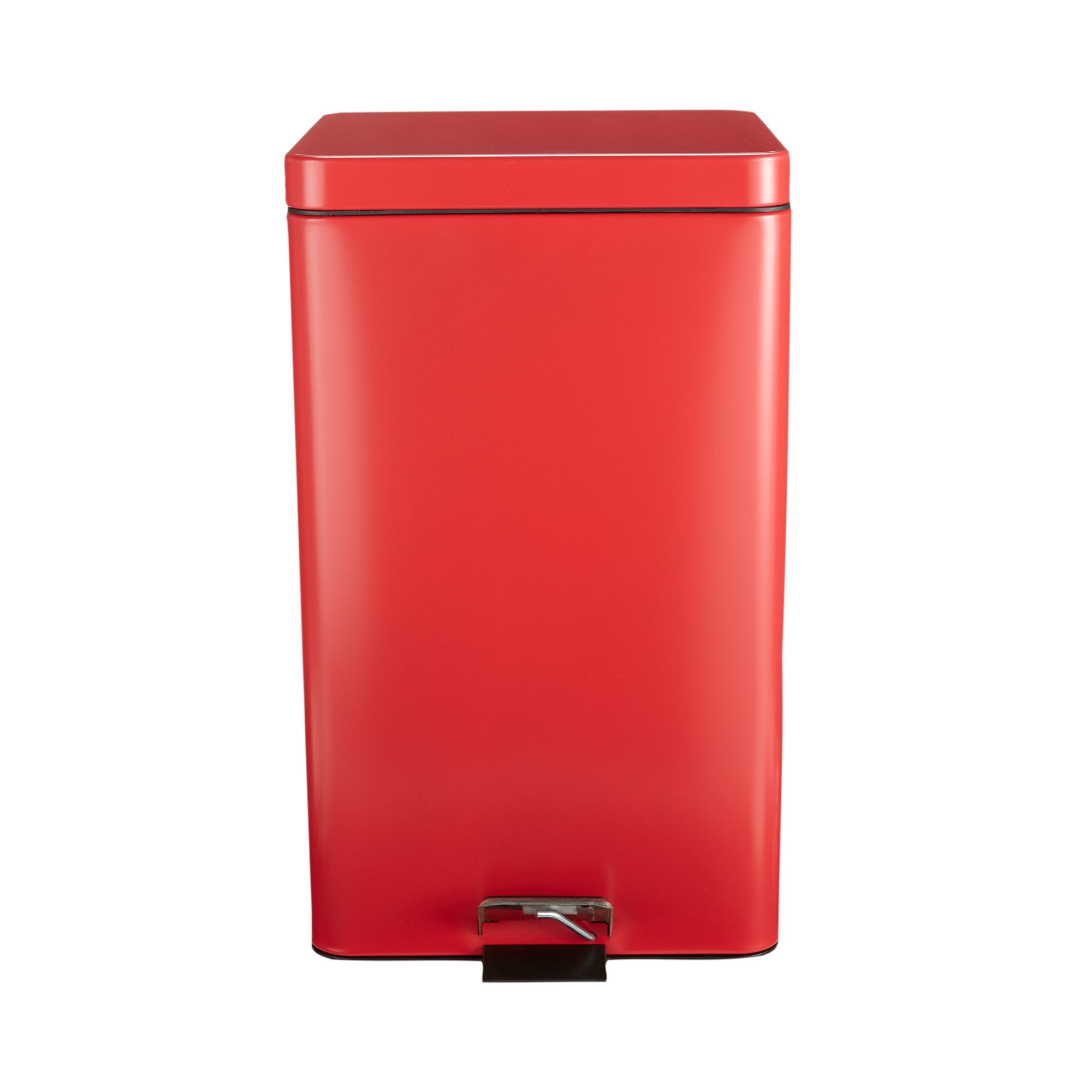 McKesson Red Steel Hands-Free Kitchen Trash Can with Lid Closing, 32 Qt ...