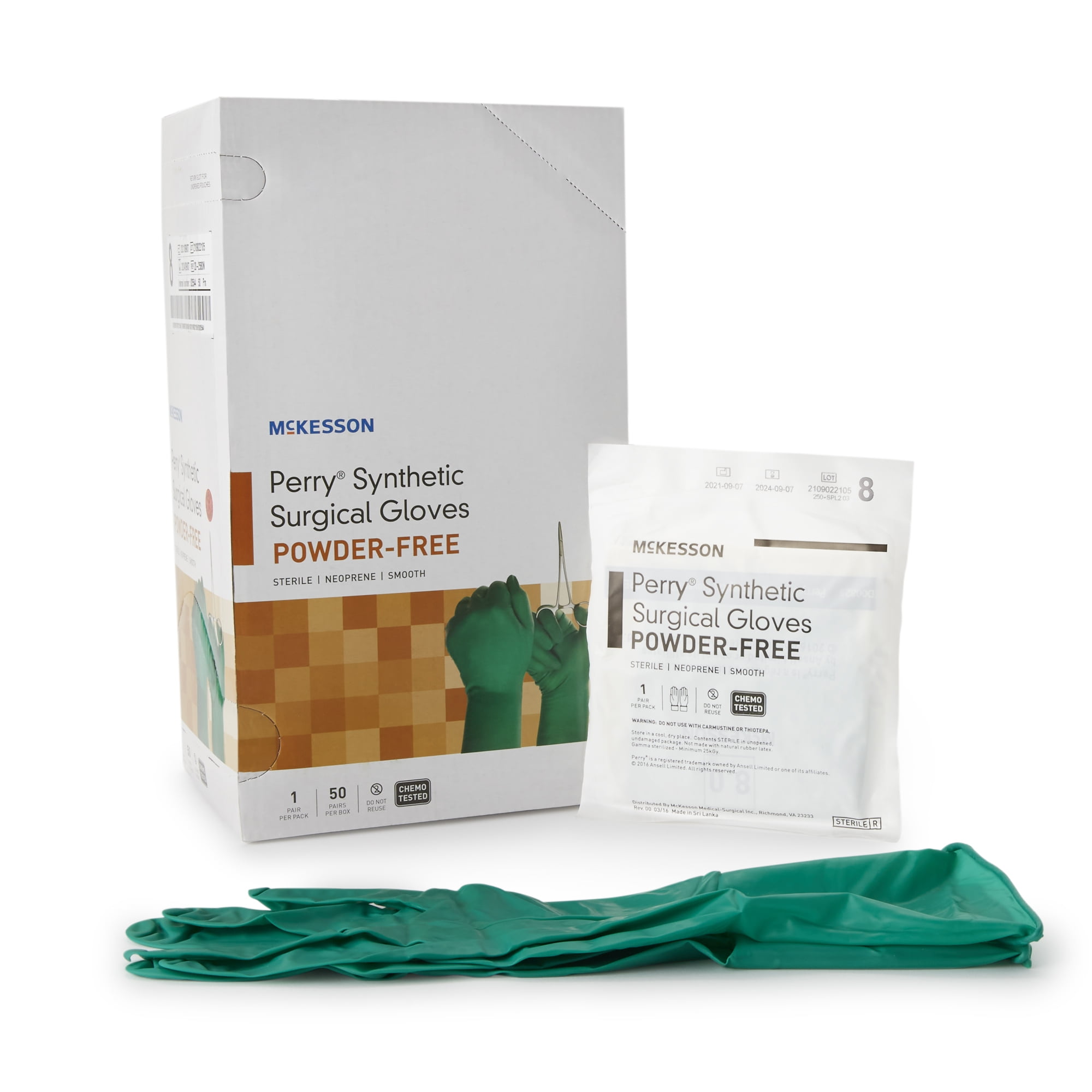 McKesson Surgical Gloves - Neoprene, Powder-Free, Sterile - Dark Green ...