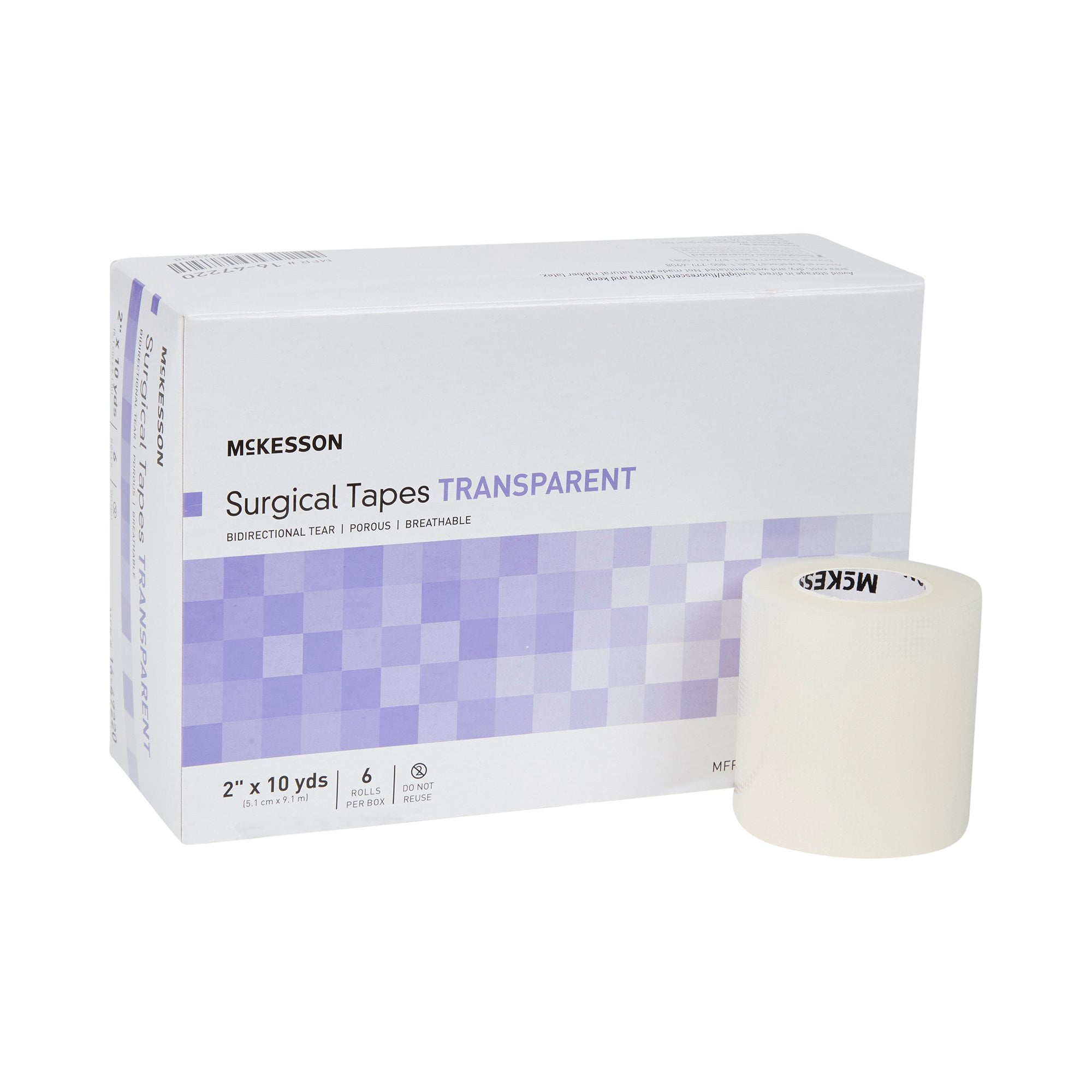 McKesson Surgical Tape, Non-Sterile Transparent Medical Tape, 2 in x 10 ...