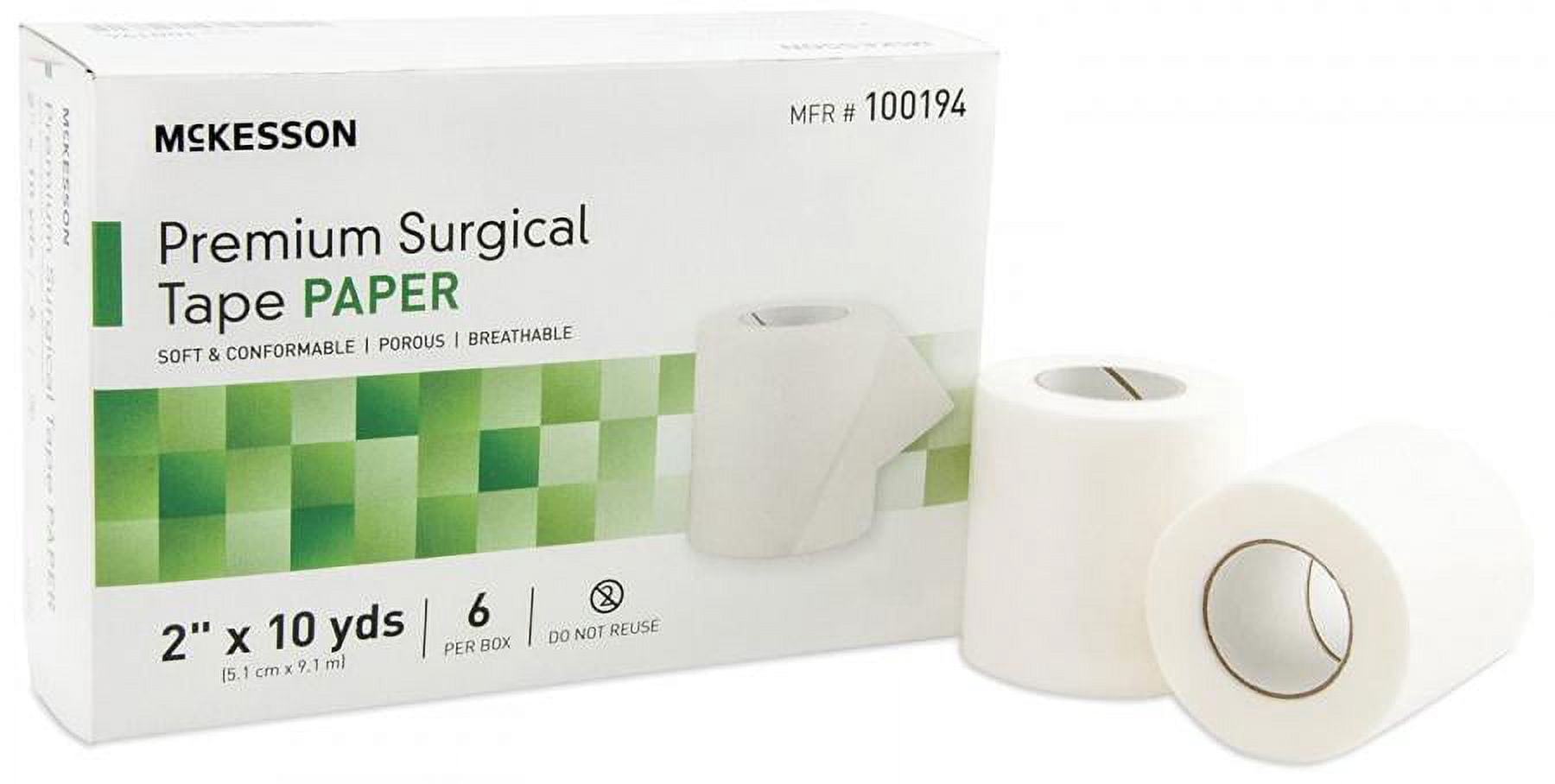 McKesson Surgical Tape Paper, Skin Friendly, 2 Inches x 10 Yards, White ...