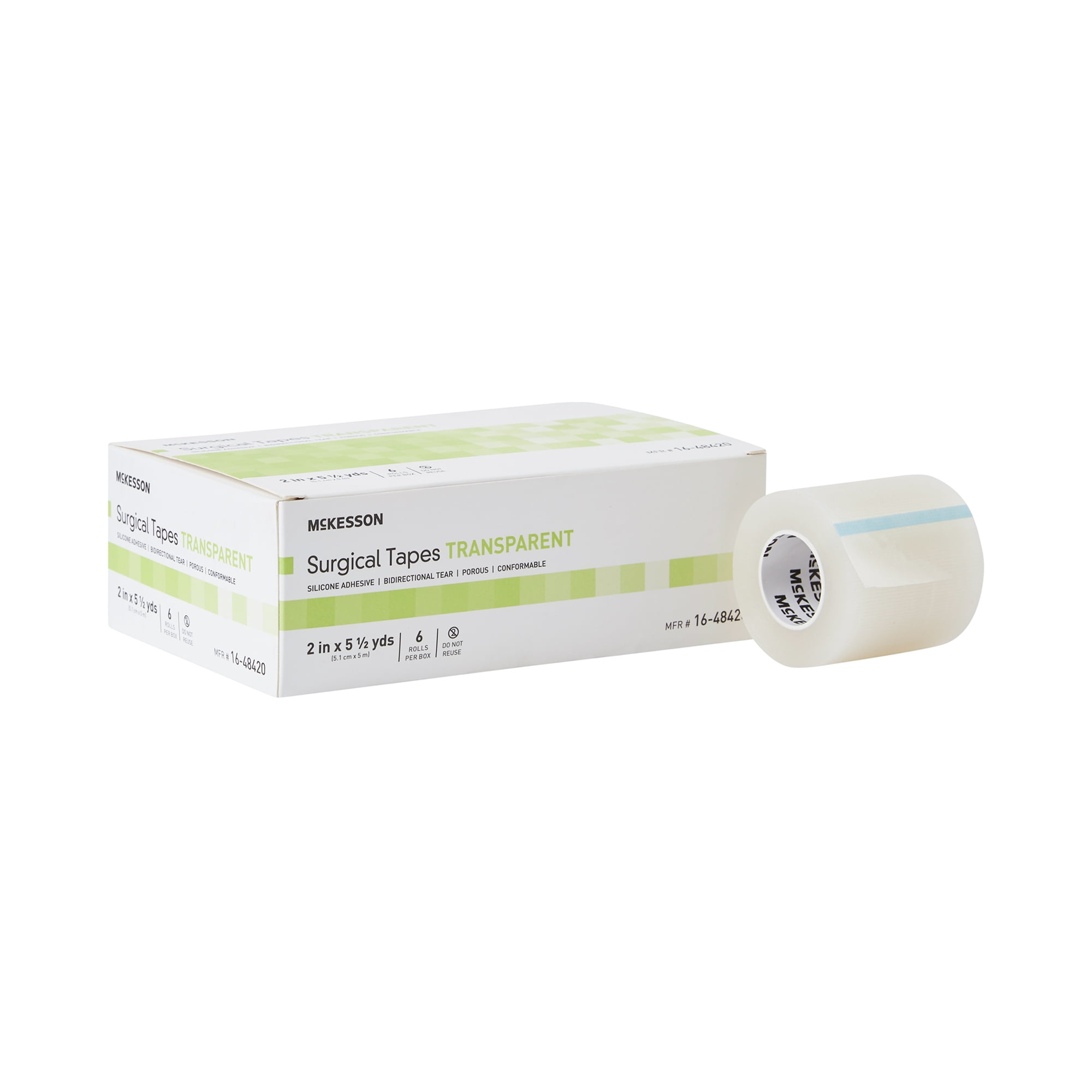 McKesson Surgical Tape, Transparent, Adhesive - Non-Sterile, 2 in x 5.5 ...