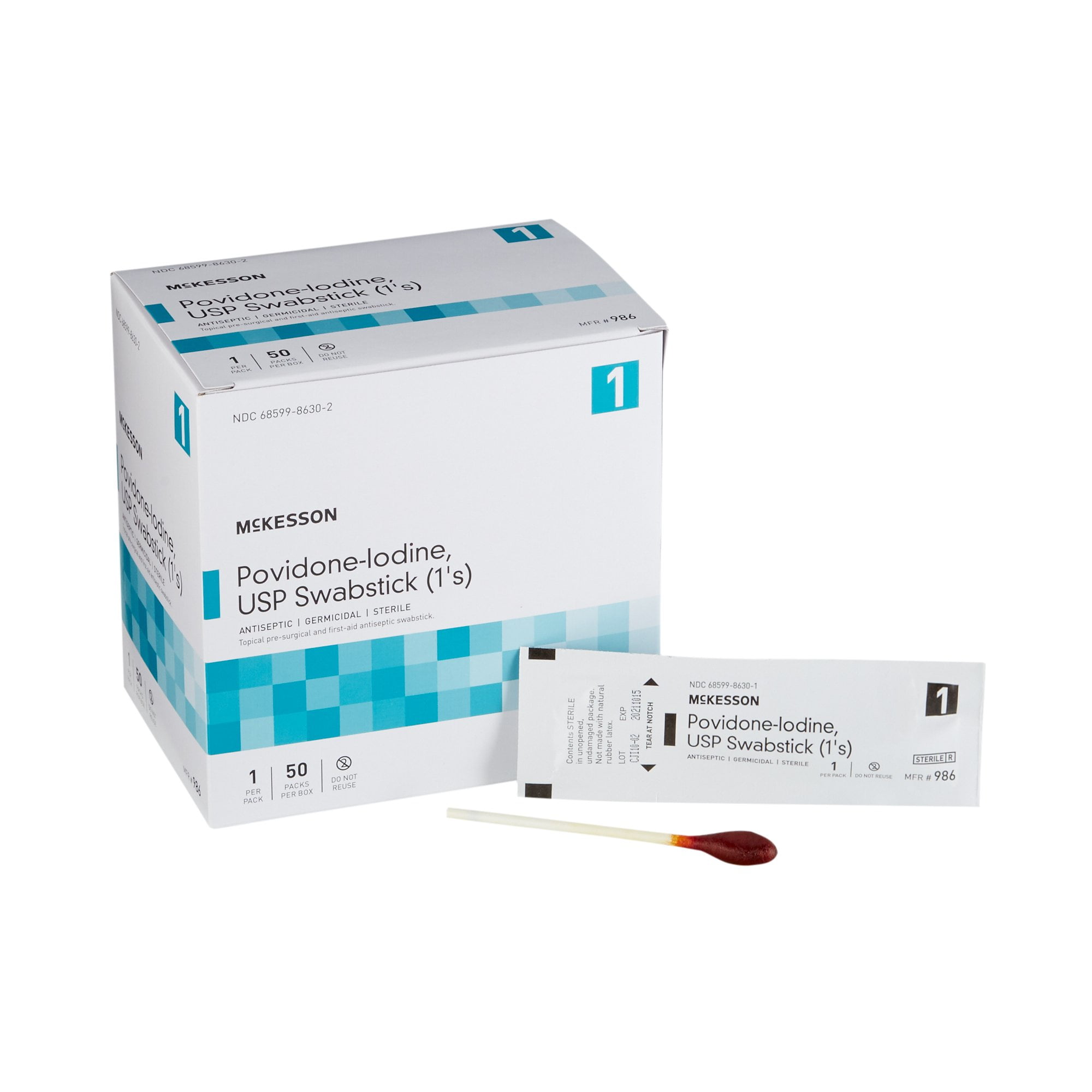McKesson Povidone-Iodine Swabsticks, Topical Antiseptic for Wound Care ...