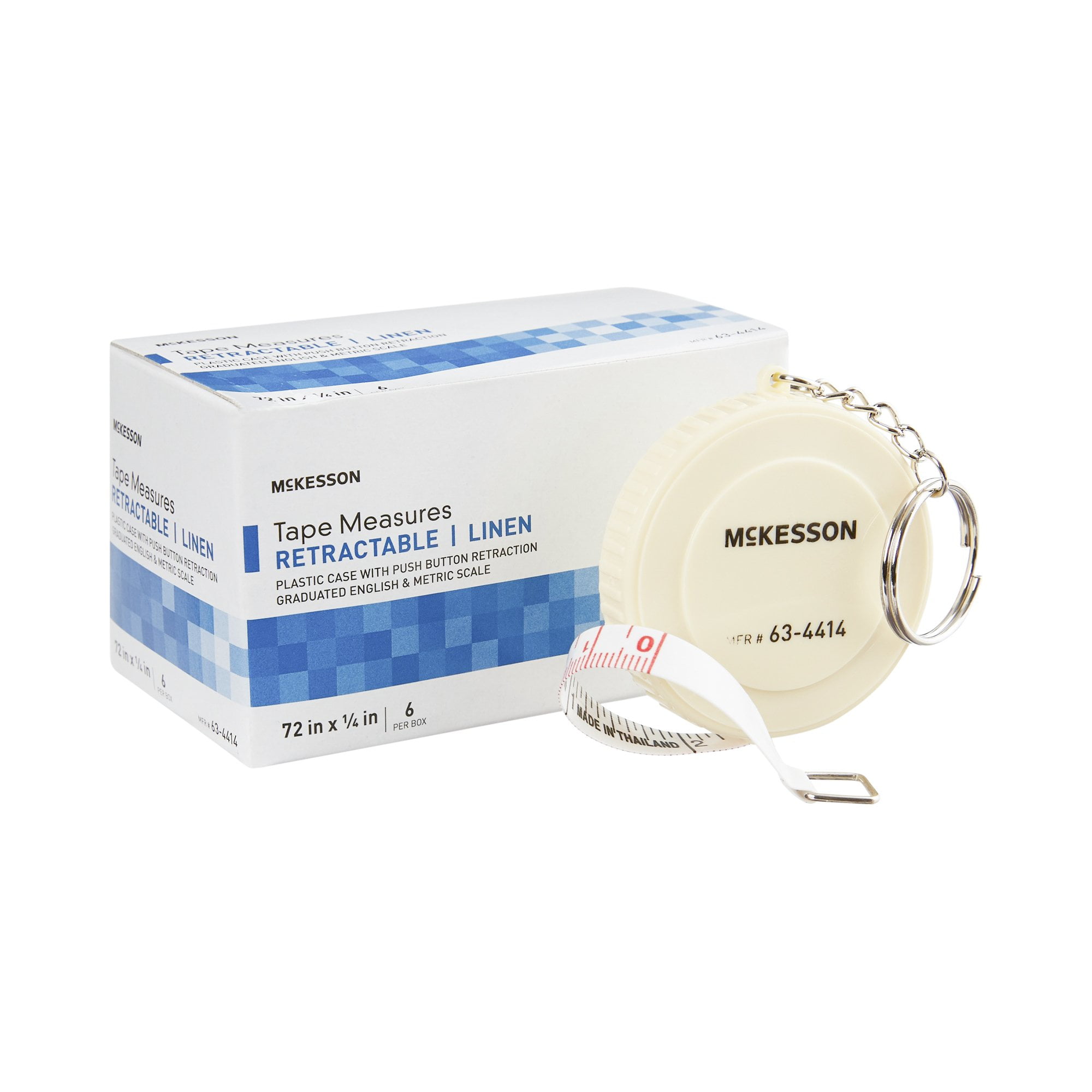 McKesson Tape Measures, Retractable - Plastic Case with Push Button, 72 ...