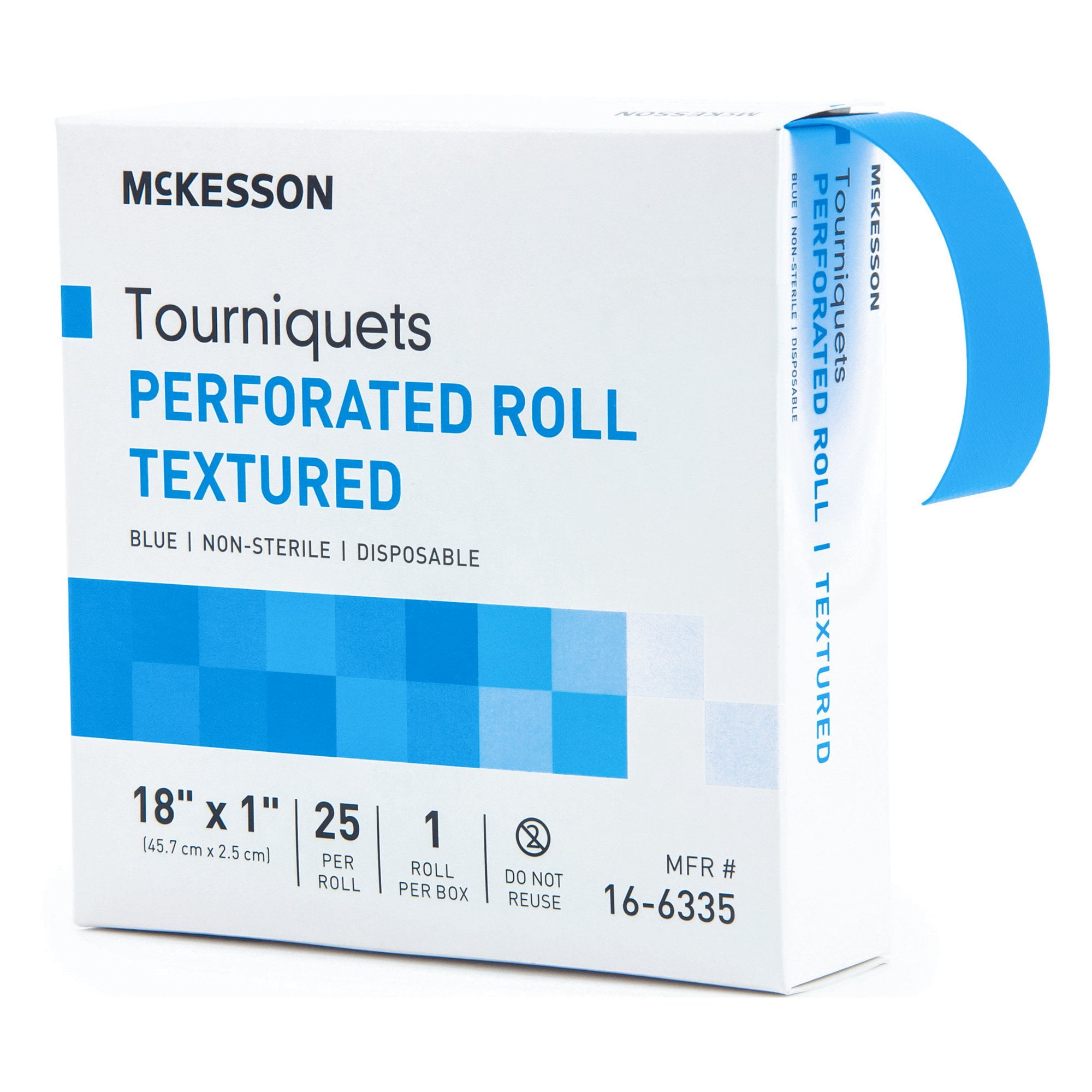 McKesson Tourniquet Band on Perforated Roll, Blue Elastic, 18" x 1", 25 ...