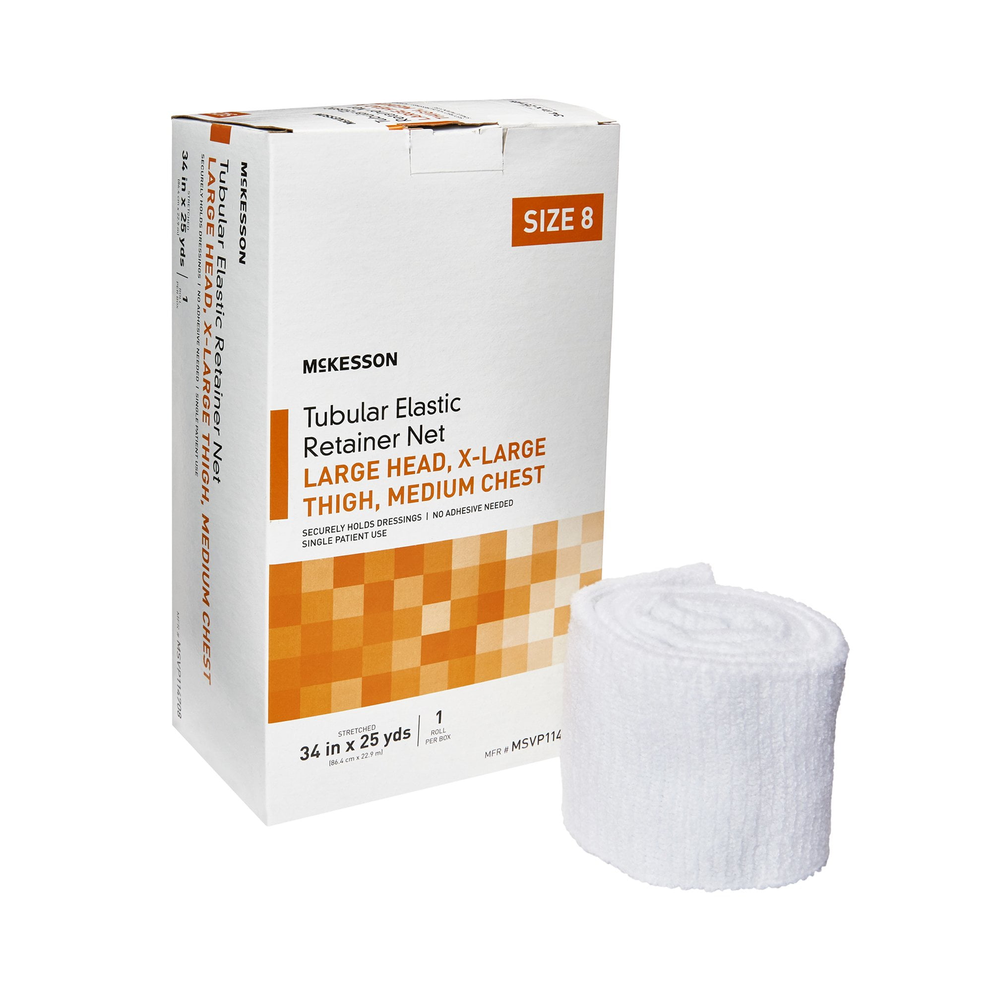 McKesson Elastic Retainer Net, Size 8, 34 in x 25 yd, 1 Pack - Walmart.com