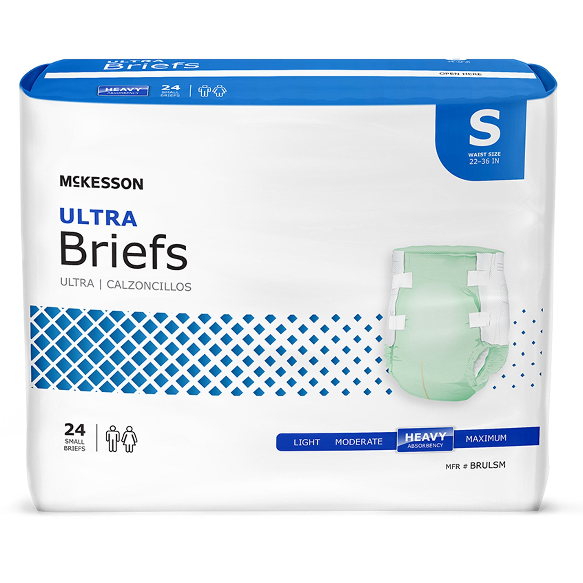 McKesson Ultra Adult Incontinence Briefs, Disposable, Unisex, Small, 24 ...