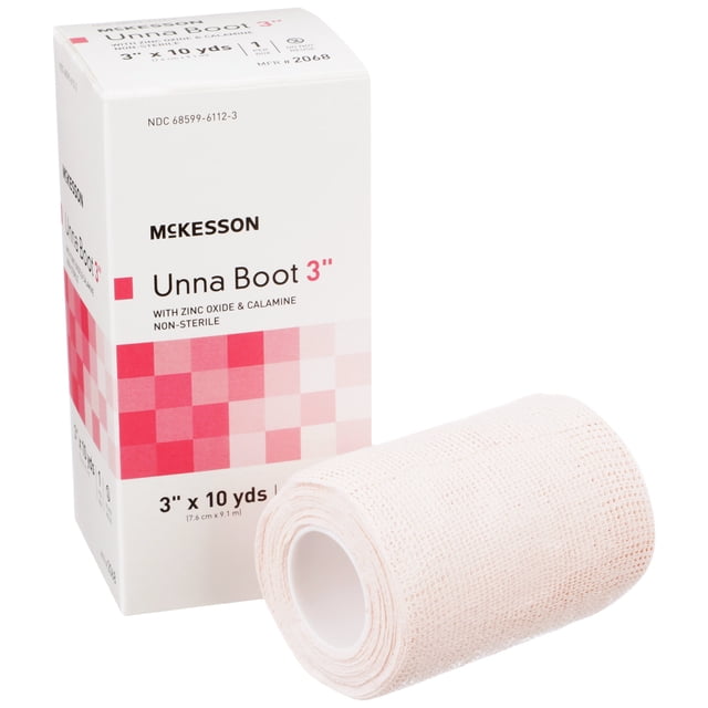McKesson Unna Boot with Calamine, Zinc Oxide for Wounds, 3 in x 10 yd ...