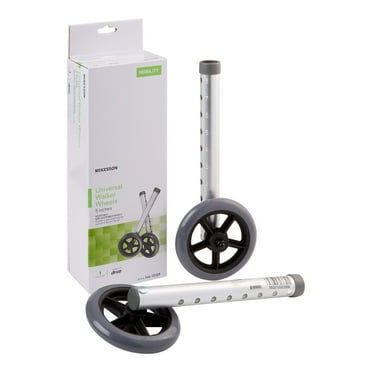 Medline 3" Wheels For Walkers, Rubber Fixed, 8 Holes - Walmart.com
