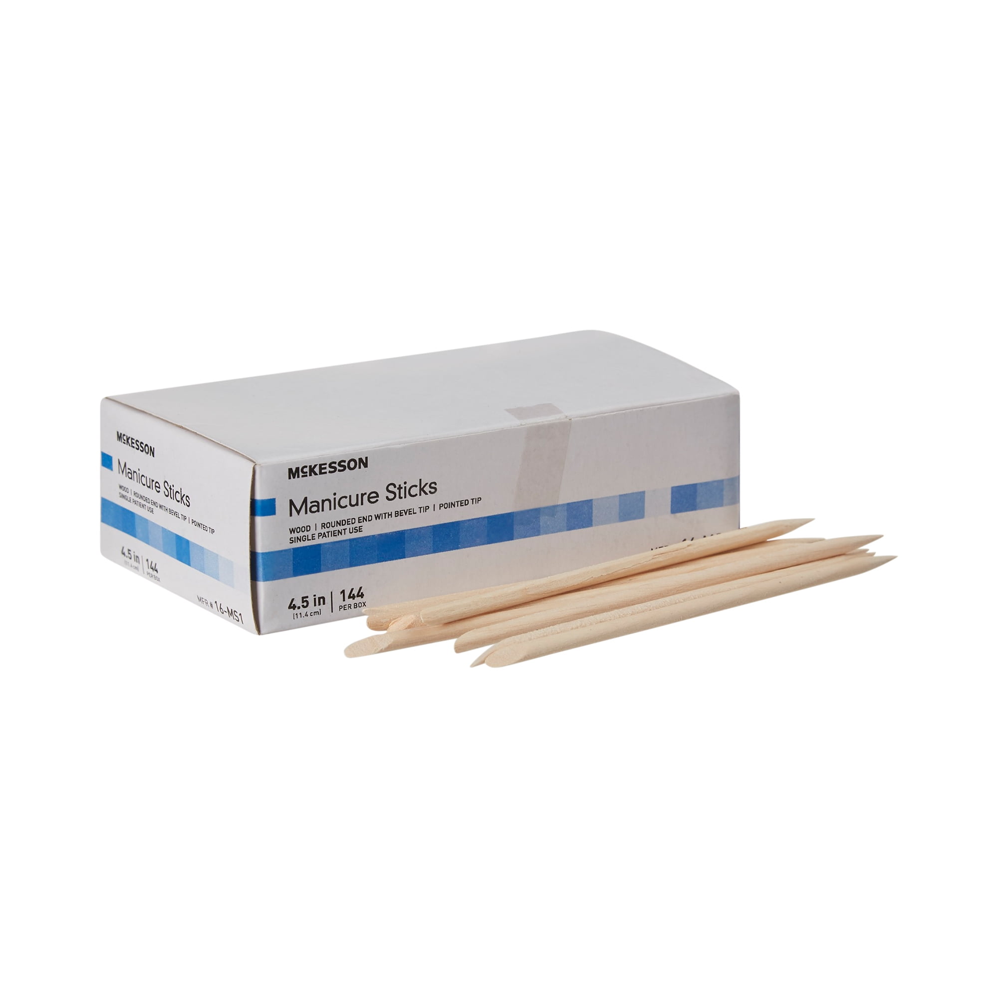 McKesson Disposable Wooden Manicure Stick, Cuticle Care, Bevel Tip, 4.5 ...