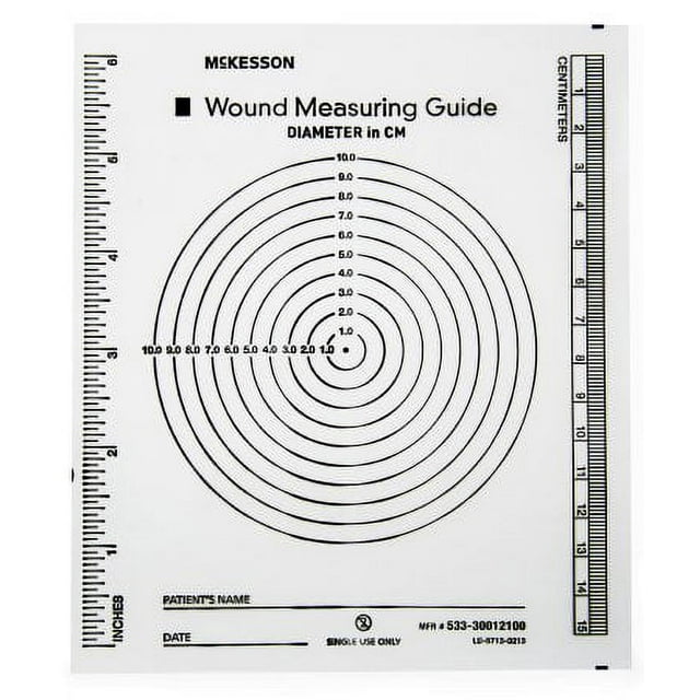 McKesson Wound Measuring Guide 5 X 7 Inch 5 X 7 Inch Clear Plastic ...
